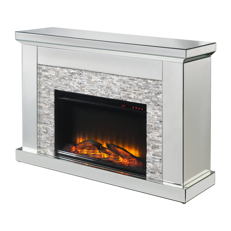 Rosdorf Park Clemow 47.6'' W Electric Fireplace in Mirrored | Wayfair