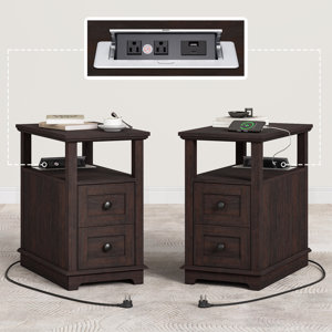 USB Ports End & Side Tables You'll Love | Wayfair
