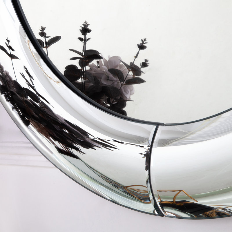 Willa Arlo™ Interiors Freelon Round Curve Glass Wall Mirror | Wayfair