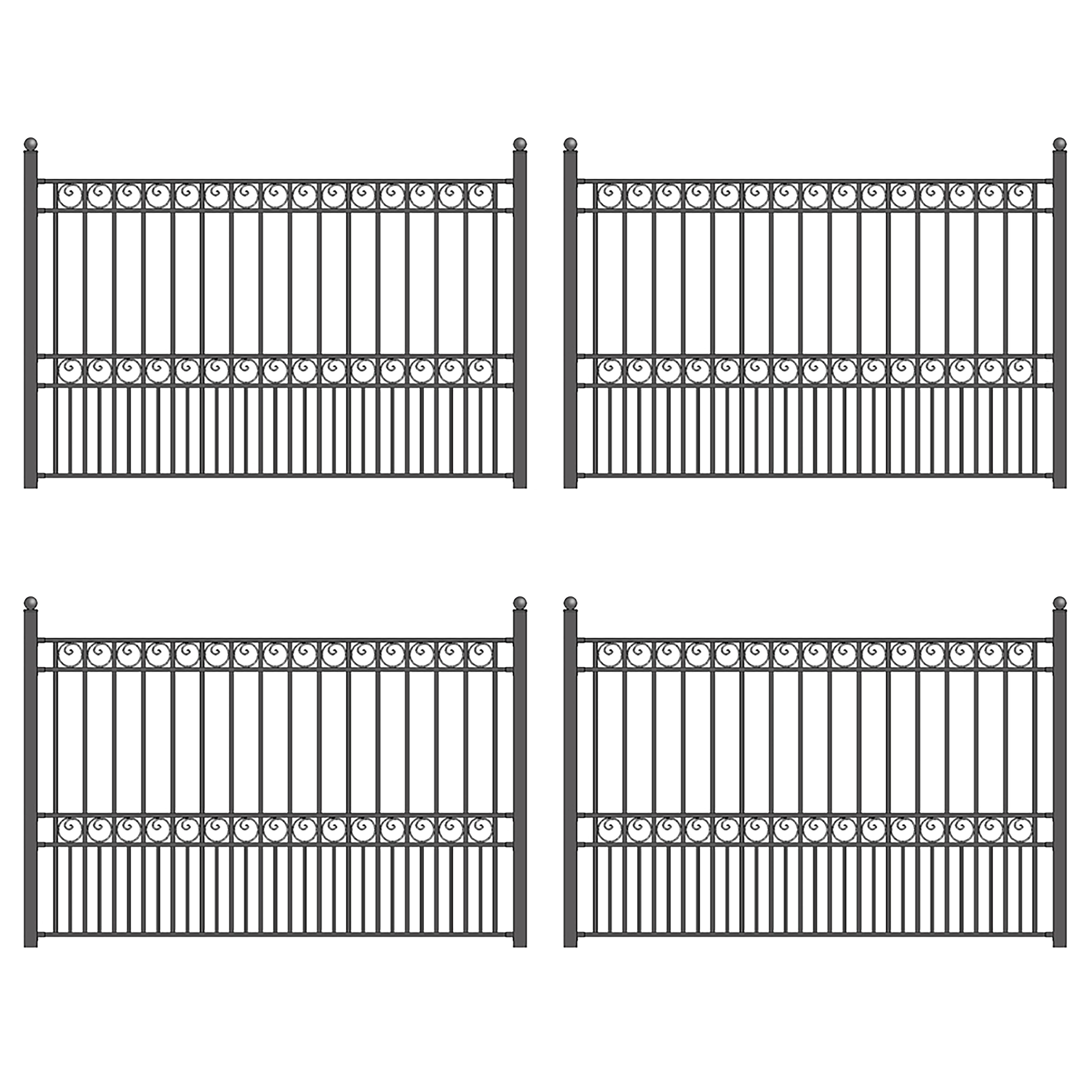 ALEKO 8 ft. H x 8ft. W Paris Metal Fence Panel | Wayfair