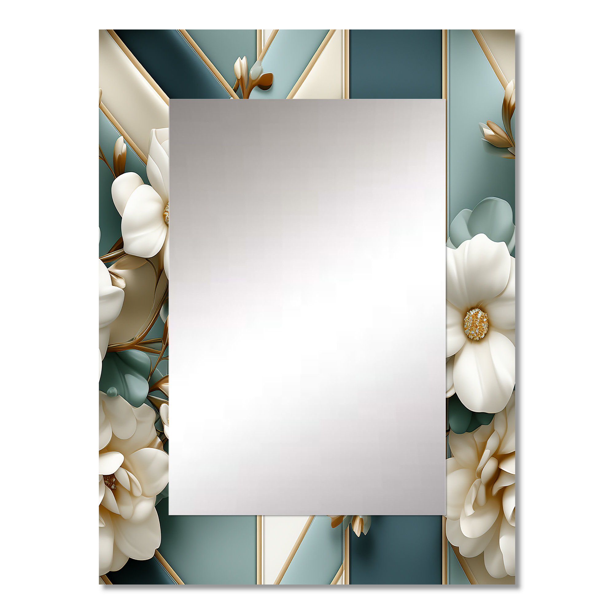 Dakota Fields Foxton White Elegant Floral Striped Pattern - striped ...