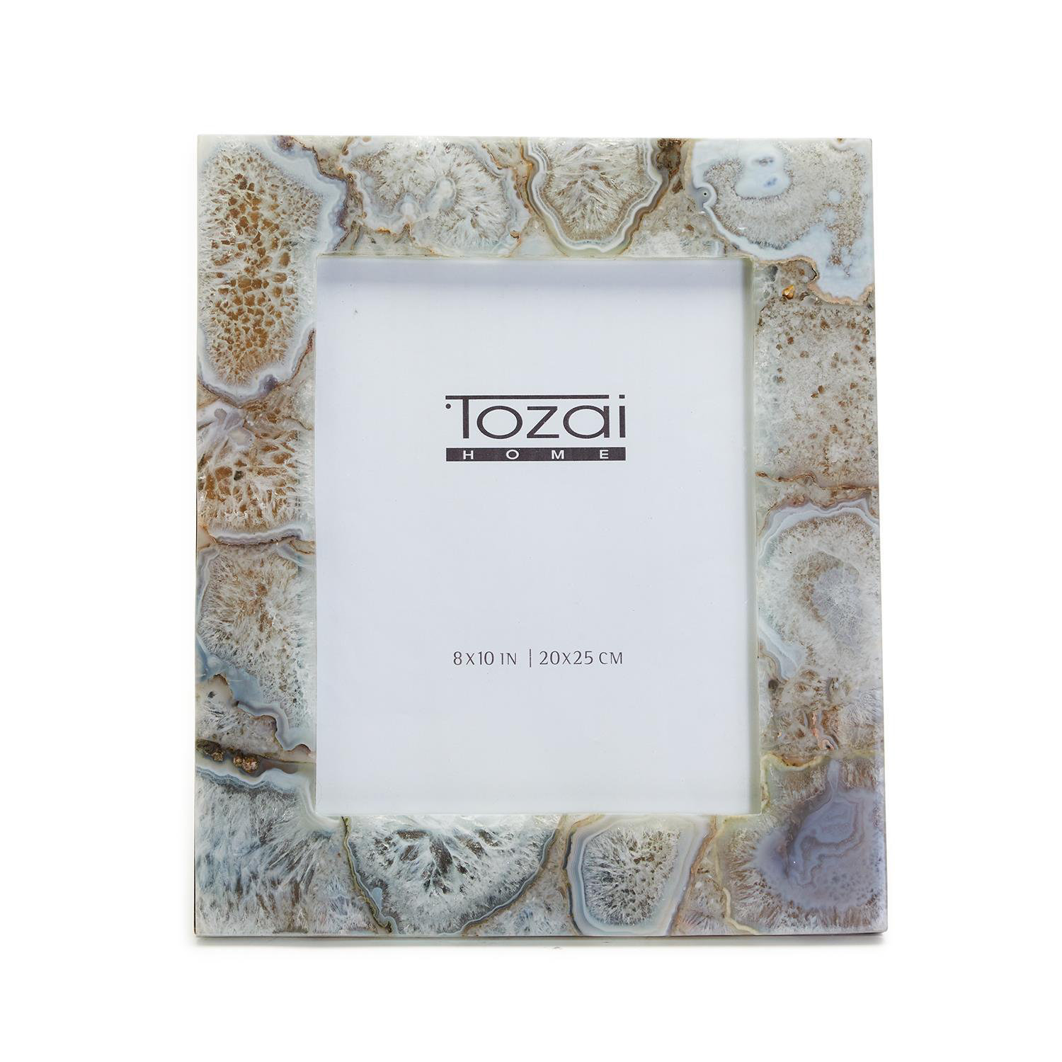 Tozai Home 1 Piece 8" X 10" MDF/Genuine Natural Agate/Glass Single ...