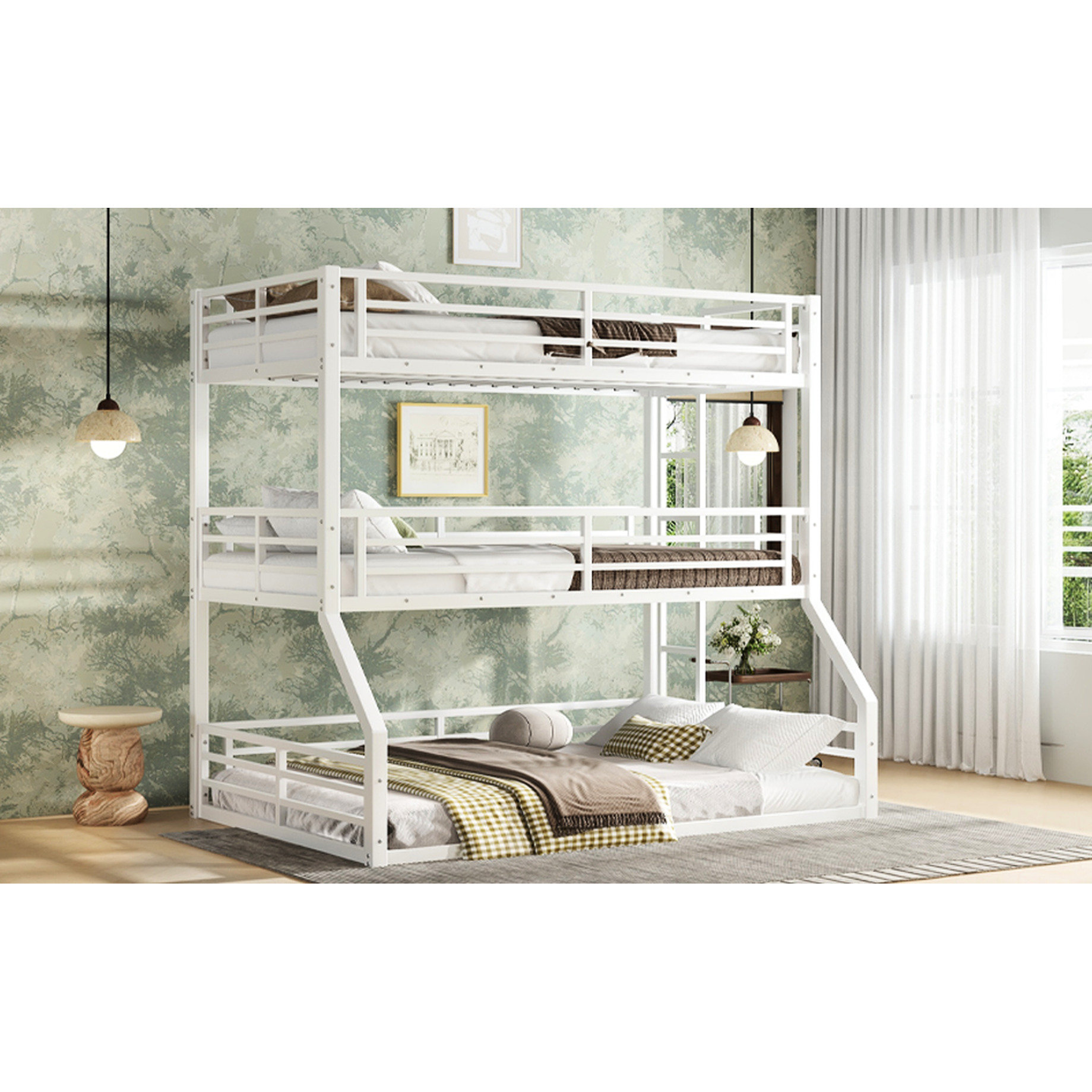 Isabelle & Max™ White Metal Triple Bunk Bed In Twin Over Full ...