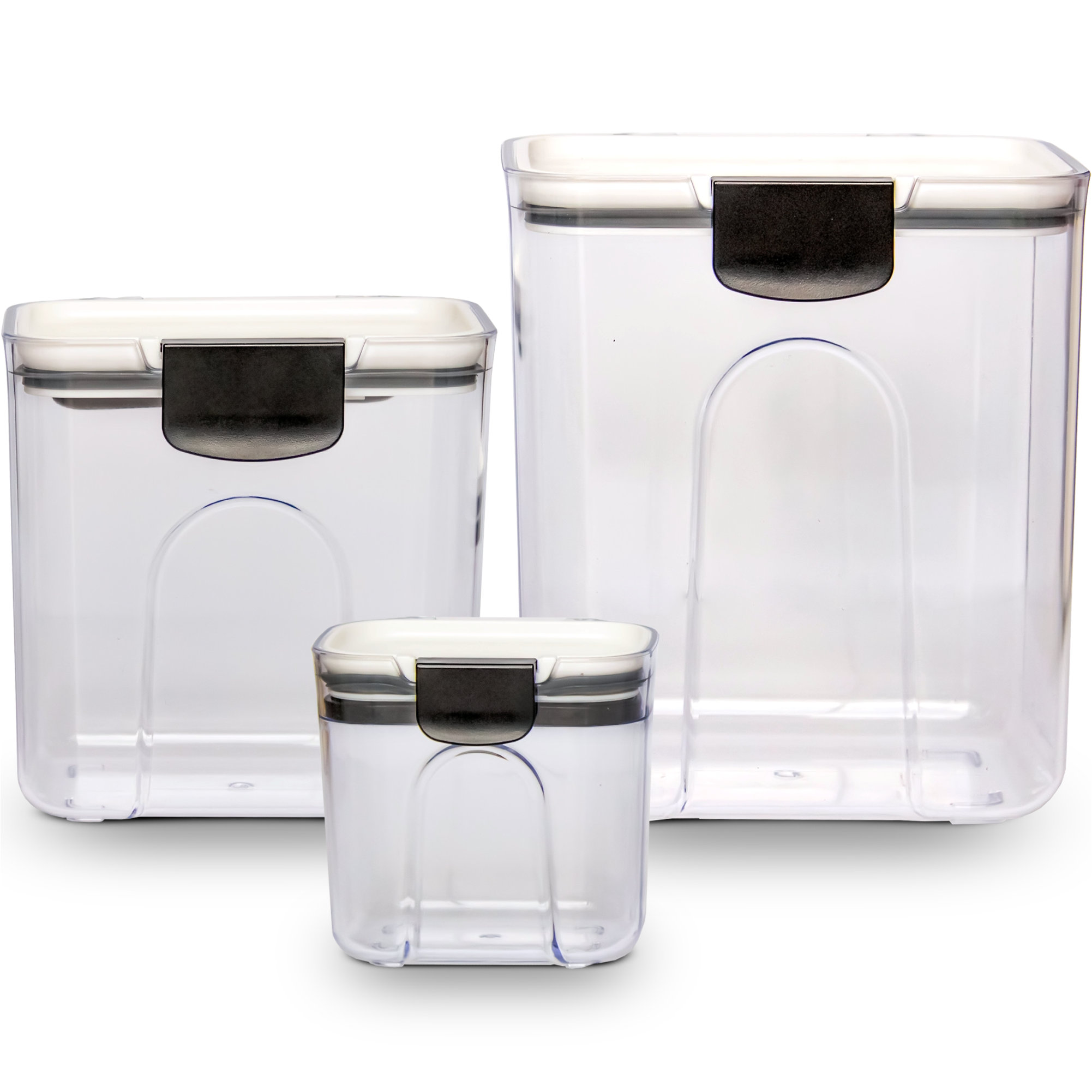 Prep & Savour Devyon Food Storage - Set of 3 Containers and 3 Lids ...