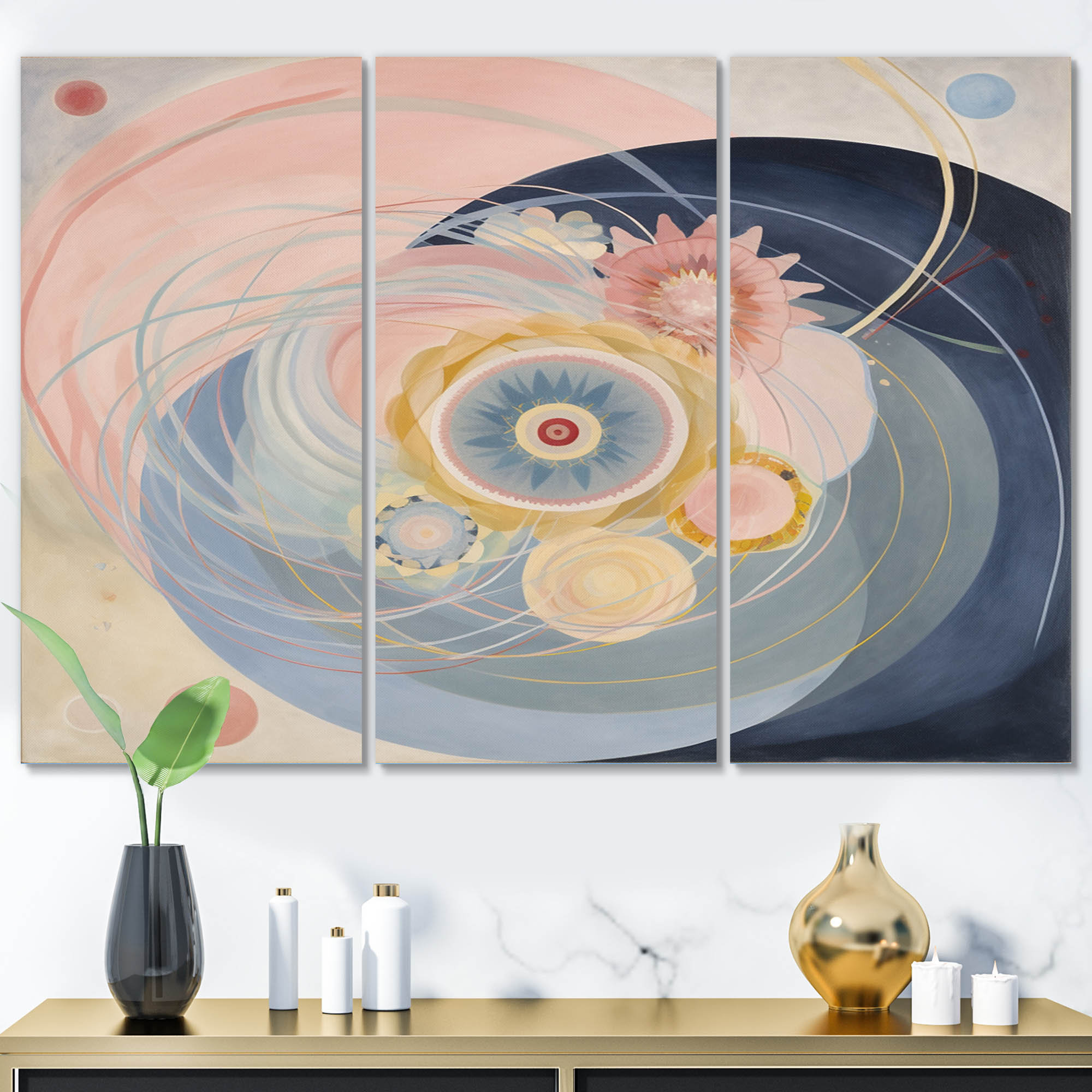 Design Art Cosmic Birth Radiance Retro Pastel IX - Abstract Spirals ...