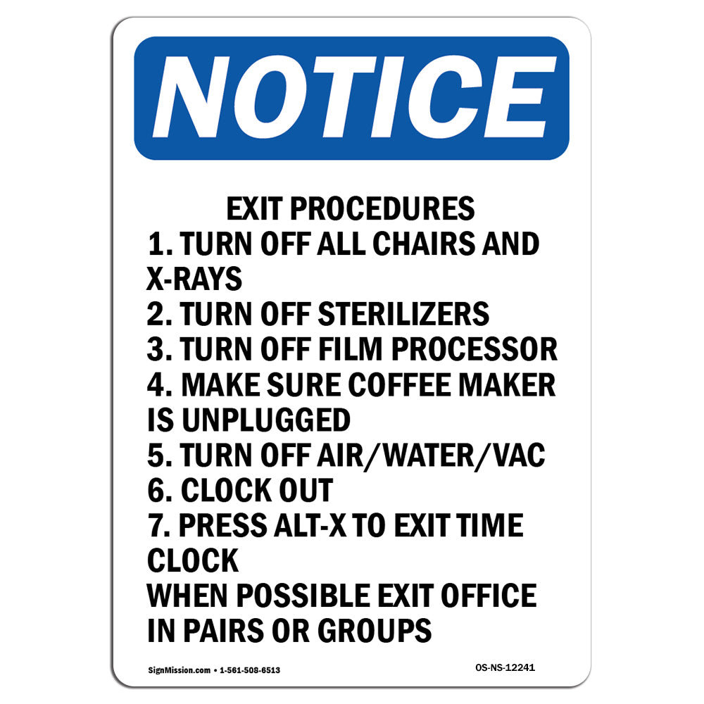 SignMission Exit Procedures Turn off All Sign | Wayfair