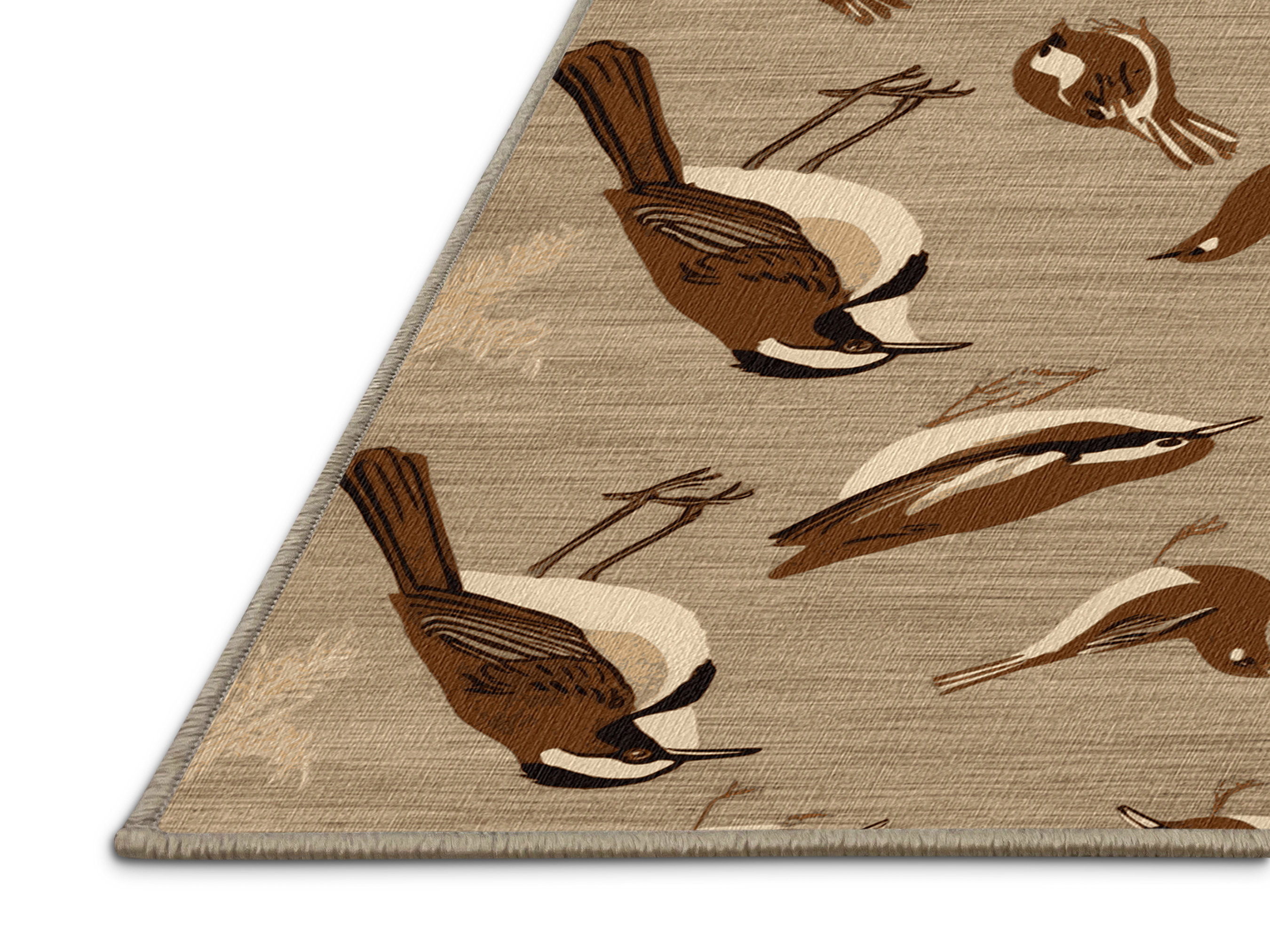 Foundry Select Washable Eurasian Wren Birds Area Rug | Wayfair