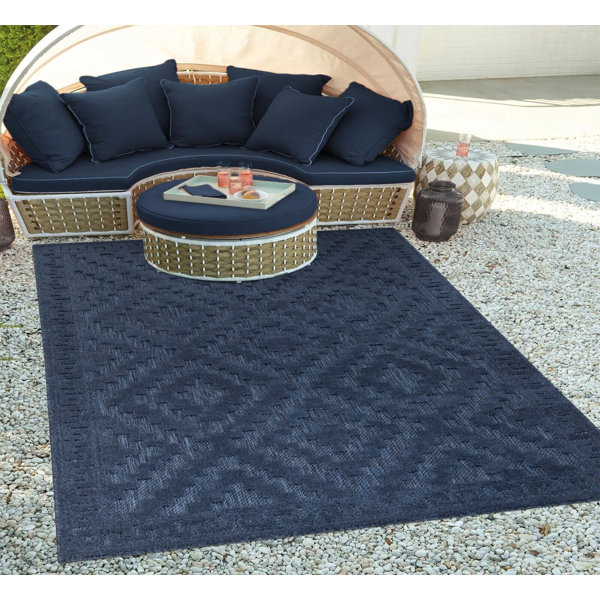 Corrigan Studio Außen-Teppich Carrieann in Marineblau | Wayfair.de