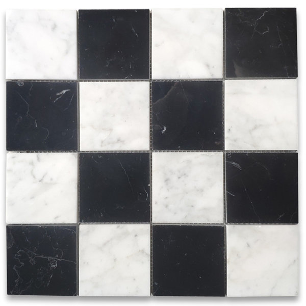Marble Online 12" x 12" Marble Grid Mosaic Wall & Floor Tile | Wayfair