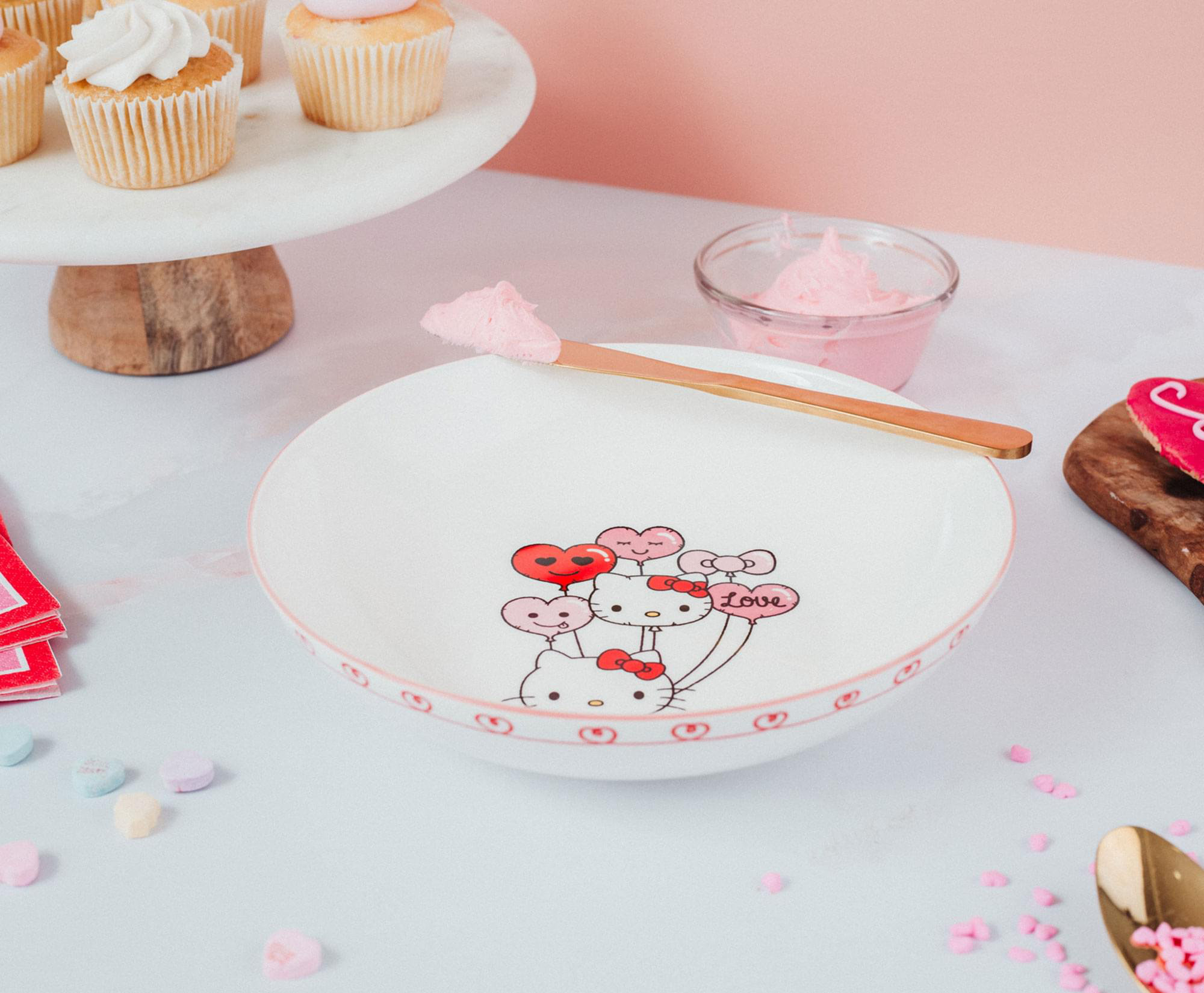 Silver Buffalo Hello Kitty Balloons Ceramic Coupe Dinner Bowl | Wayfair