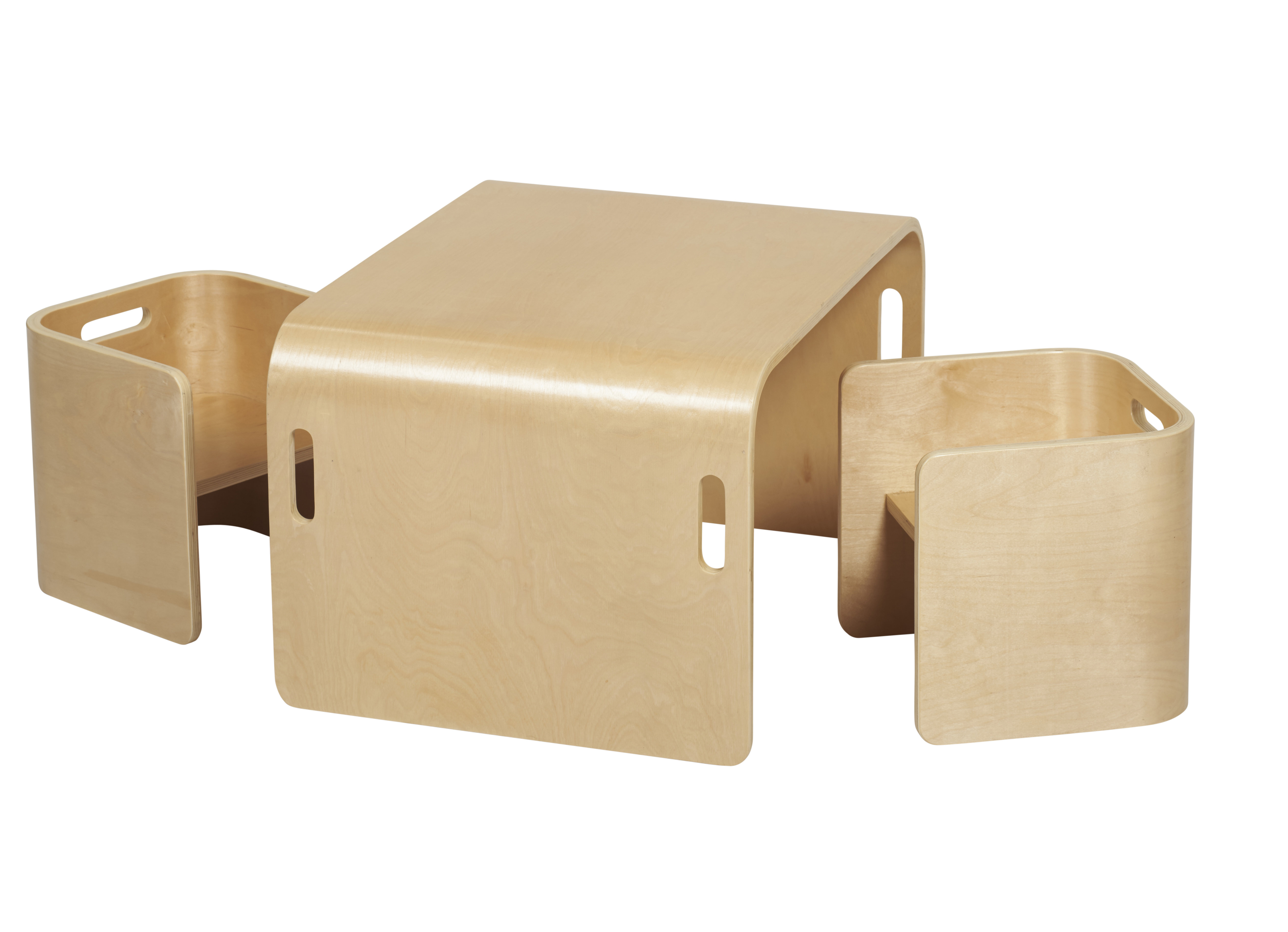 ECR4Kids Bentwood Kids Solid Wood Rectangular Table and Chair Set ...