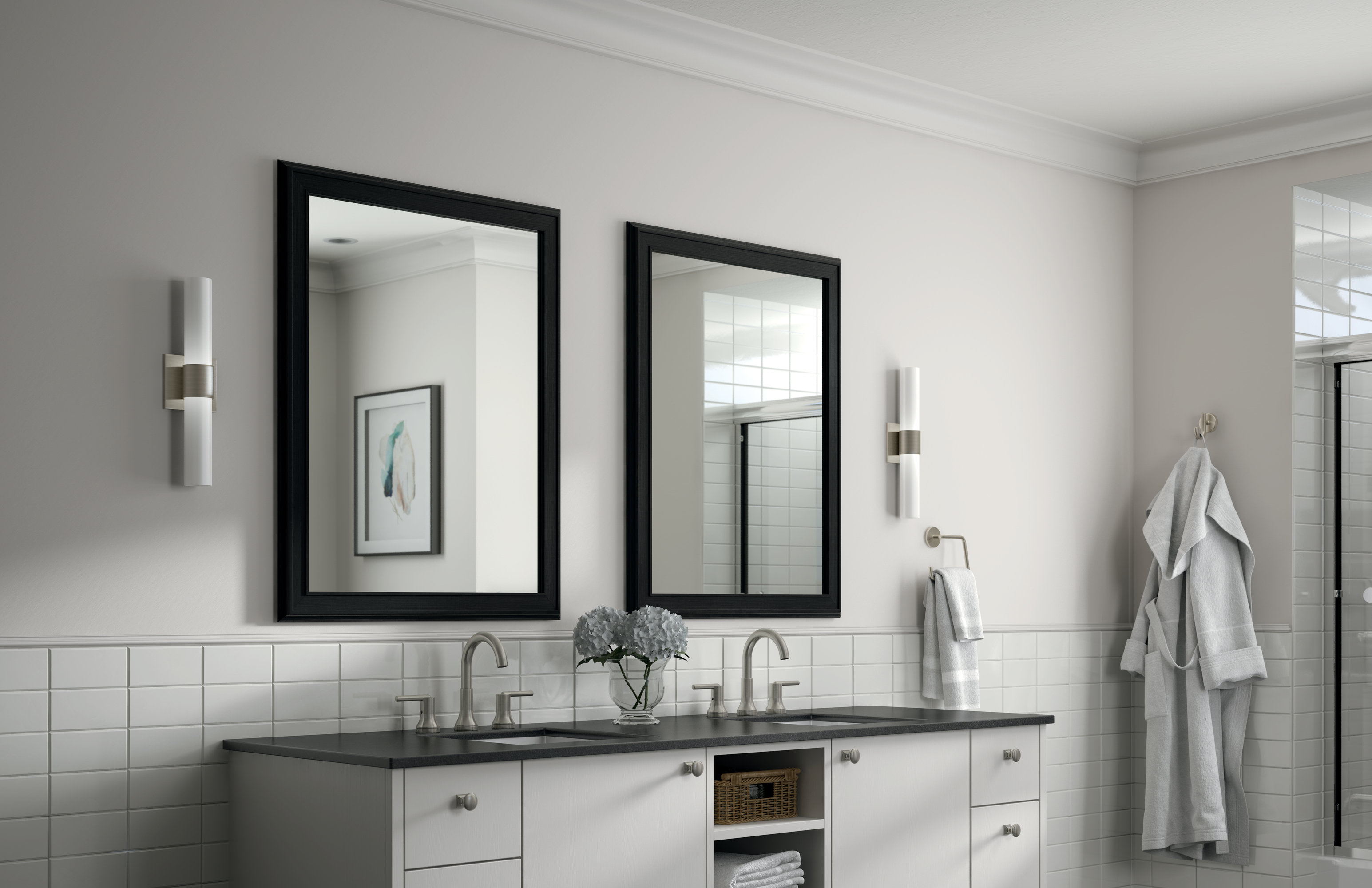 Delta Standard Flush Mount Framed Bathroom/Vanity Mirror & Reviews ...