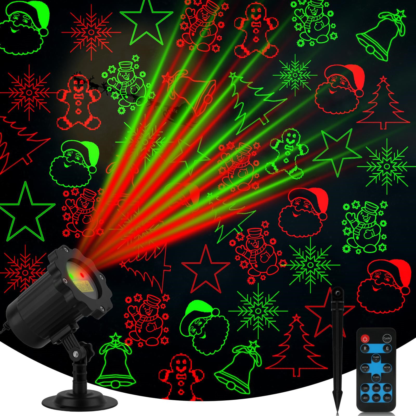 The Holiday Aisle® Waterproof Christmas Laser Projector Lights with ...