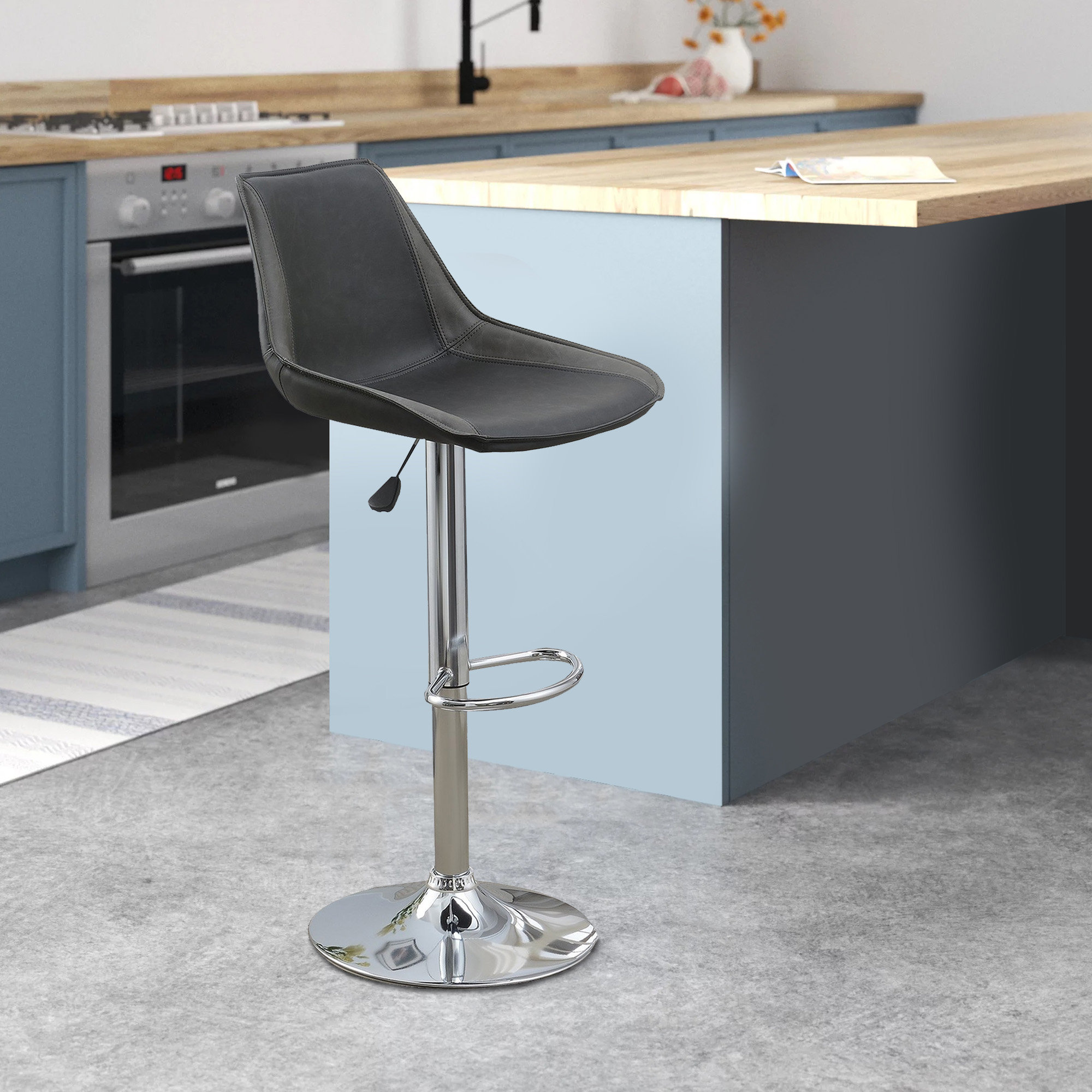 Latitude Run® Seel Swivel Adjustable Height Bar Stool - Wayfair Canada