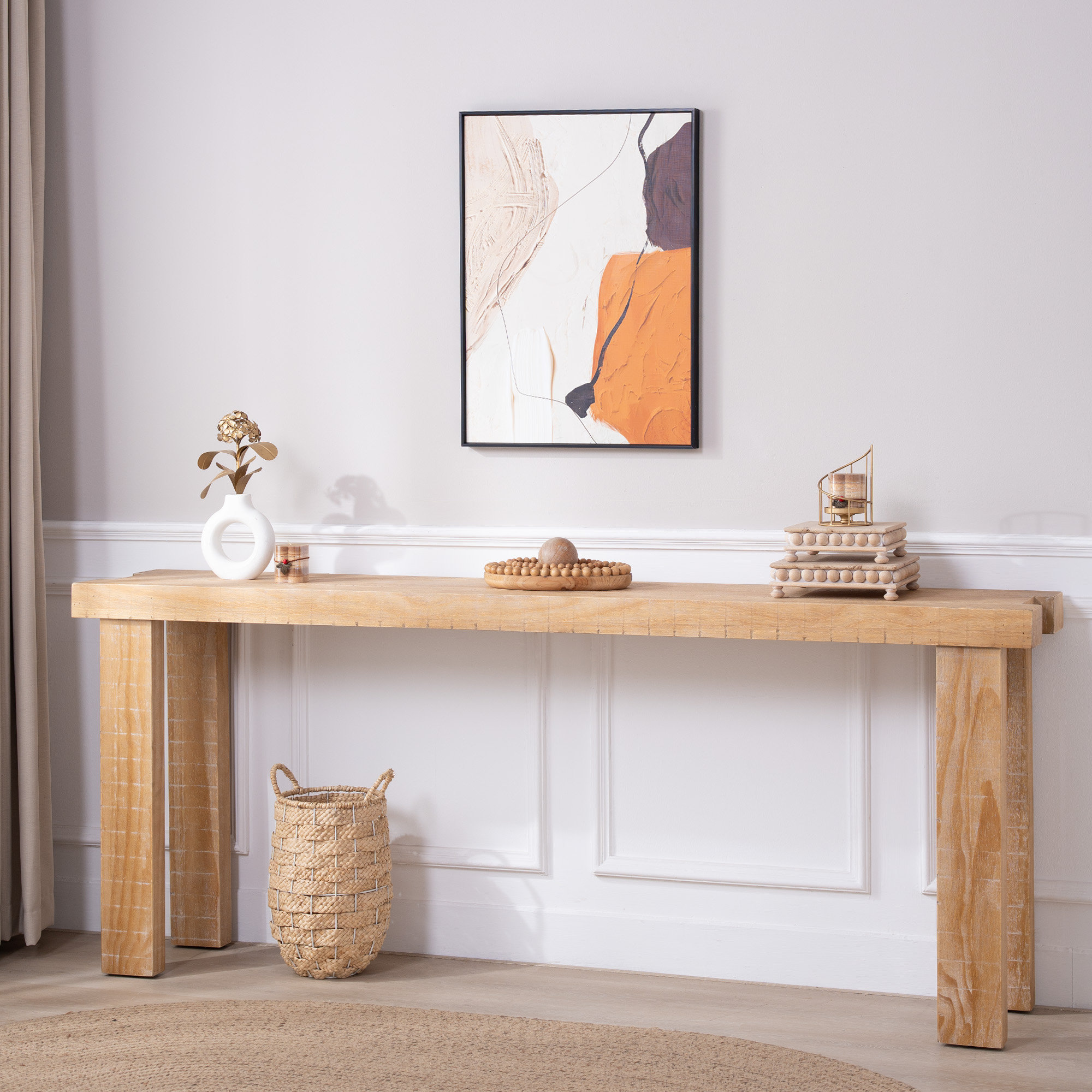 One Allium Way® 77" Natural Wood Console Table | Wayfair