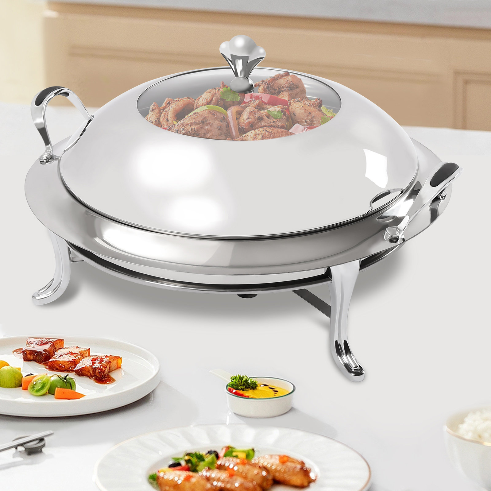 The Party Aisle™ 14.96'' Round Buffet Server | Wayfair
