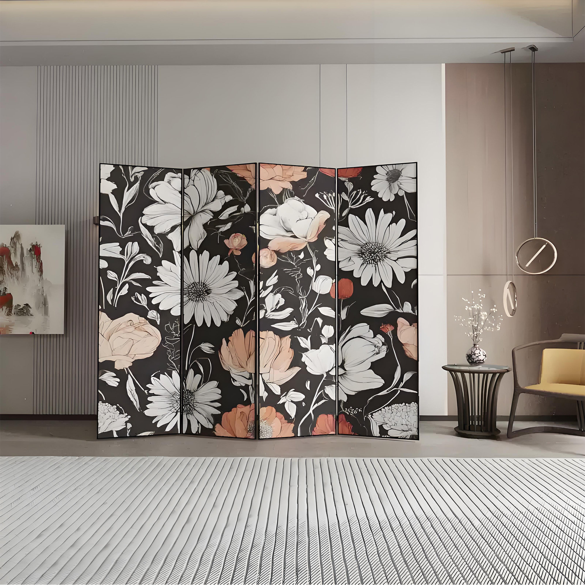 Red Barrel Studio® Tropical Floral Room Divider | Wayfair