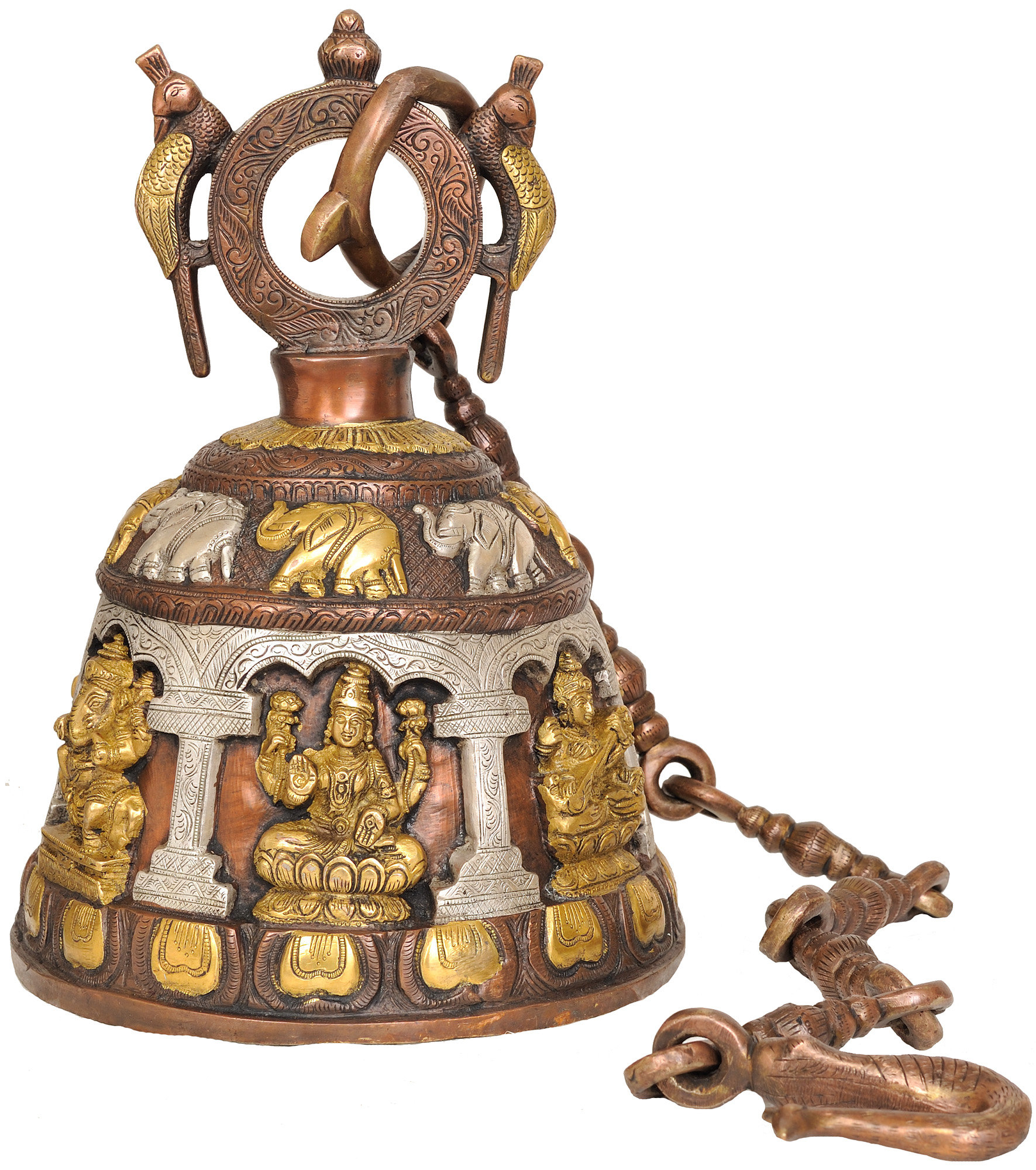 Exotic India Ganesha Lakshmi et Saraswati (cloche suspendue au temple ...