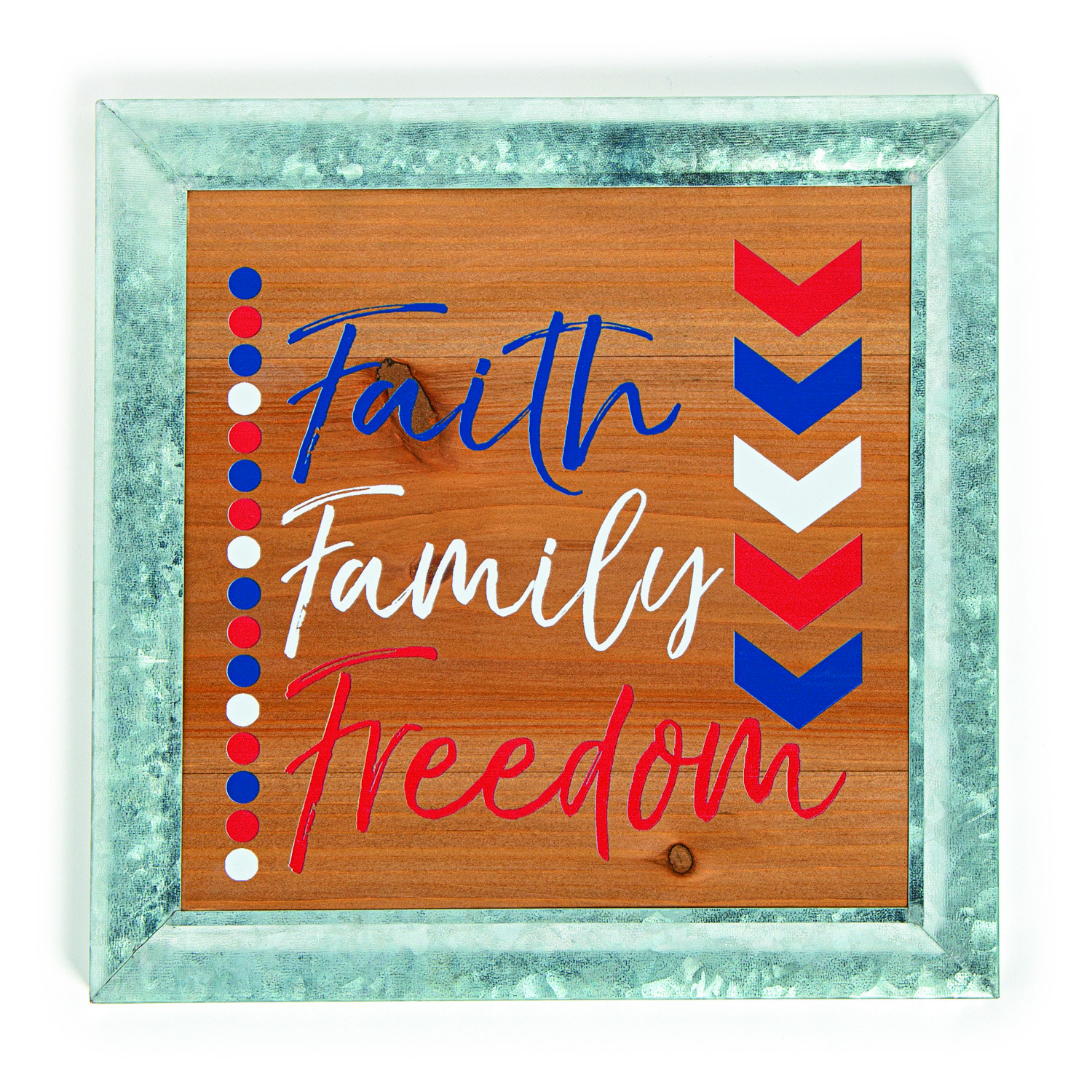 Rosalind Wheeler Mandu Patriotic Faith Family Freedom Wood Sign | Wayfair