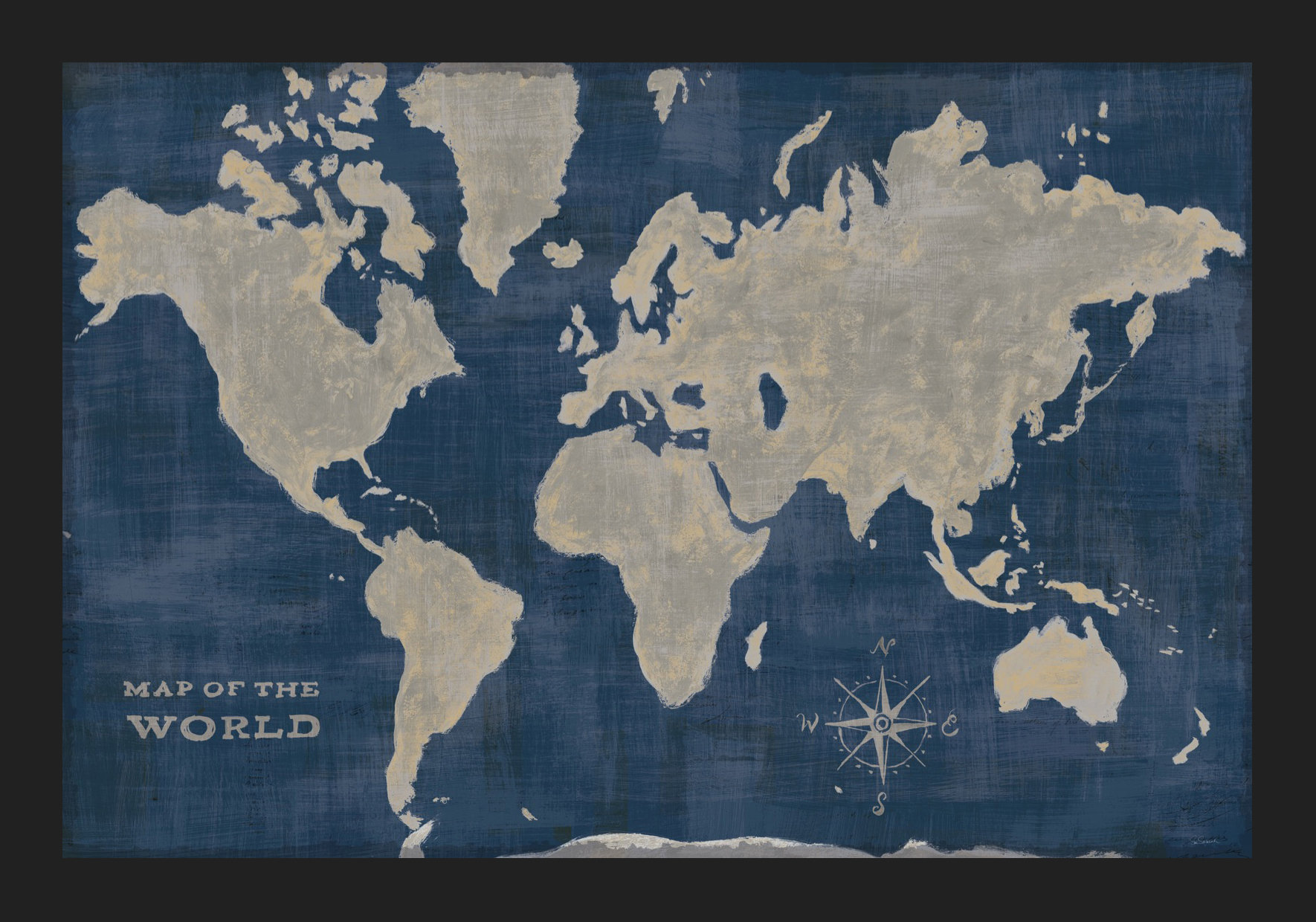 Breakwater Bay World Map Collage Deep Print | Wayfair