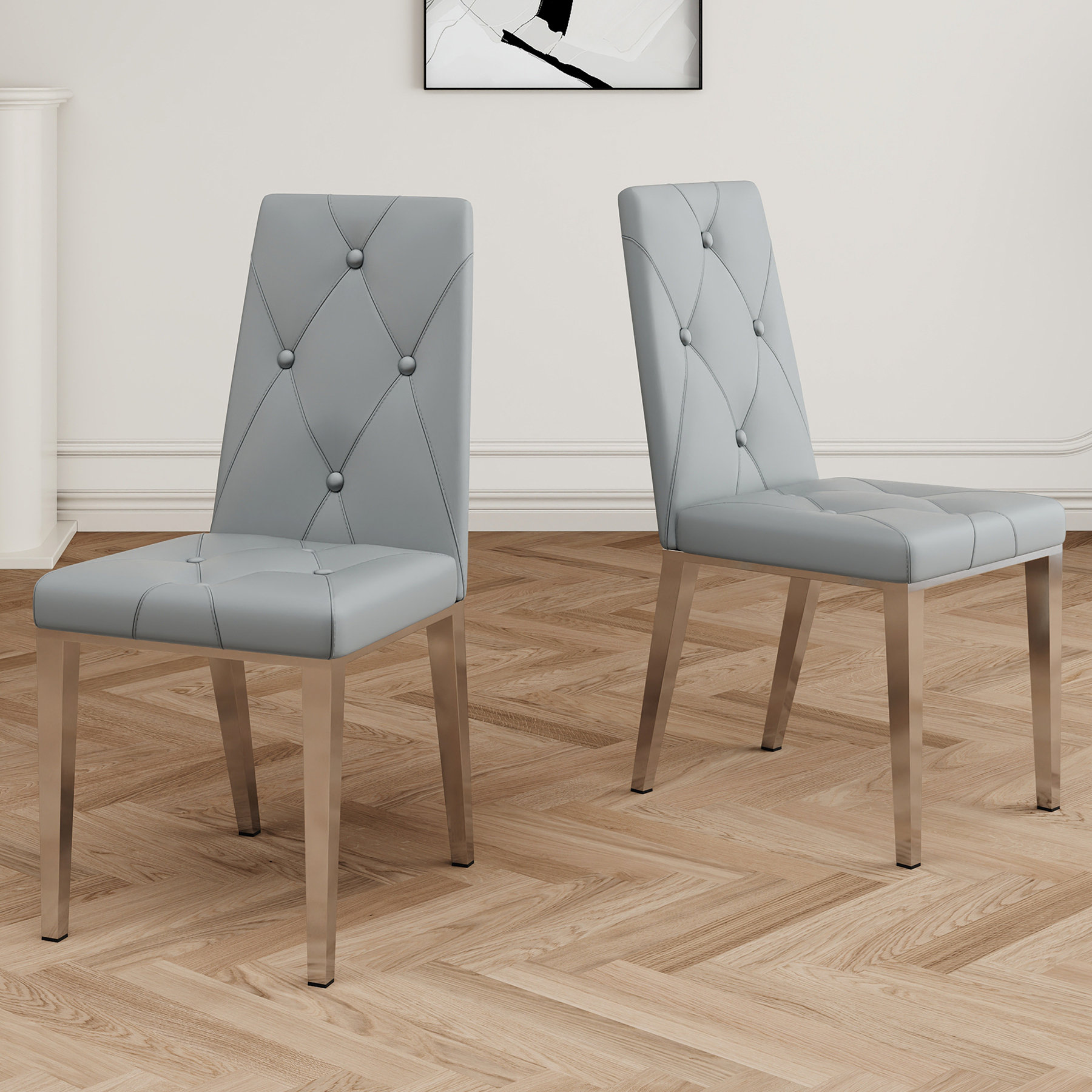 Brayden Studio® Modern simple dining chair (set of 2) | Wayfair