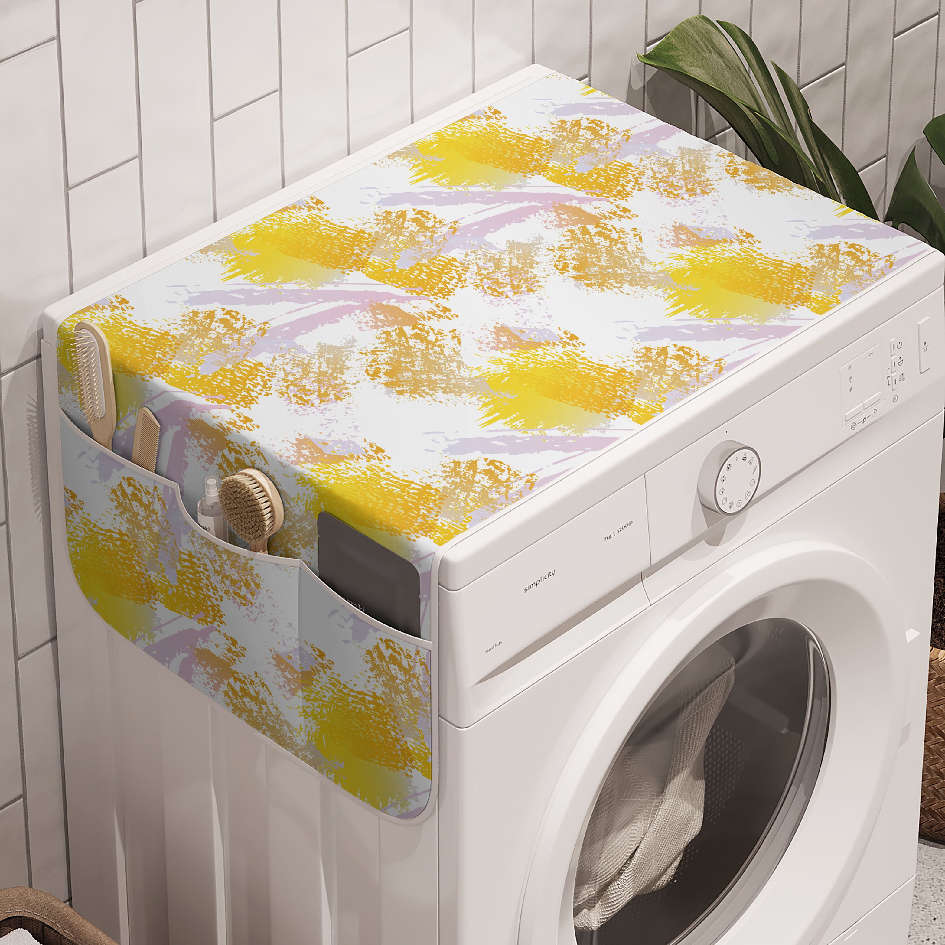 East Urban Home Yellow Washing Machine Organizer Pack of 2 47" x 18.5 ...