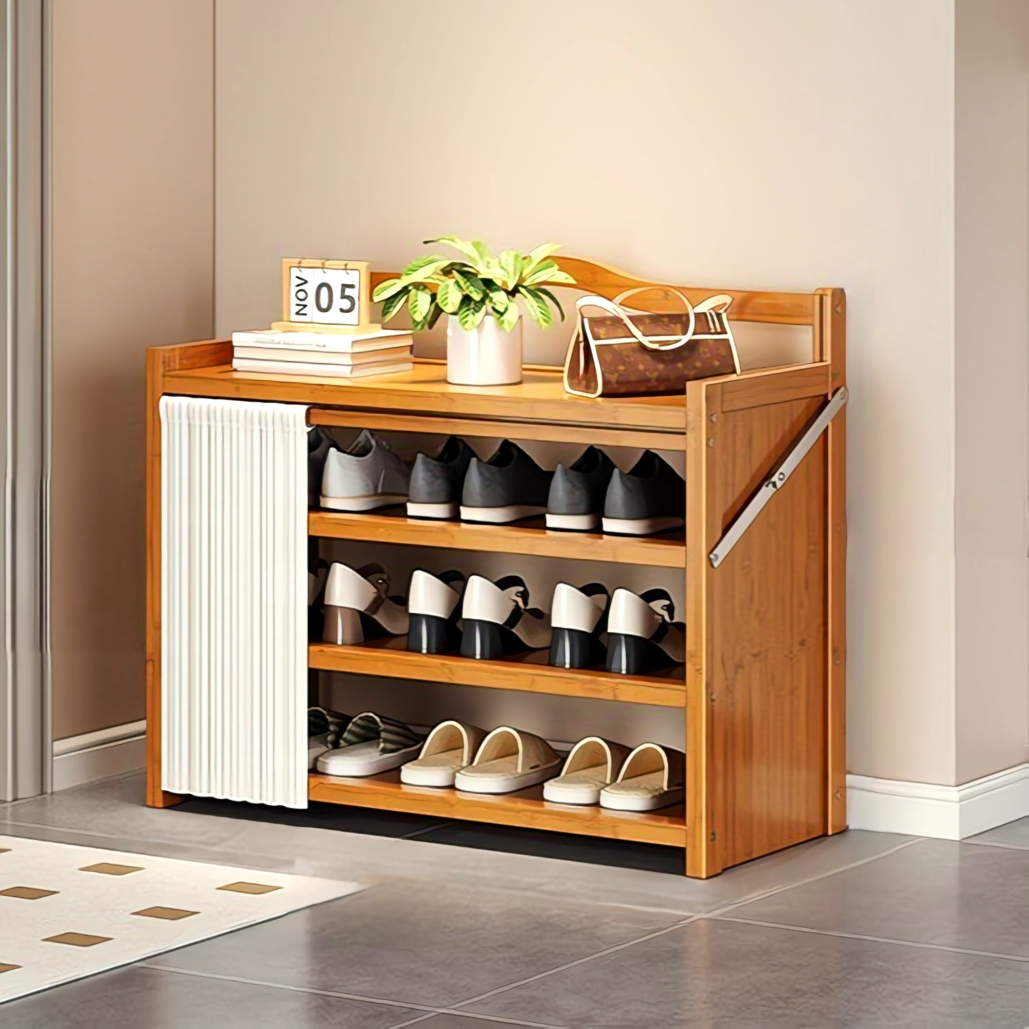 Red Barrel Studio® Non Installation Folding Shoe Rack, Multi-Layer ...