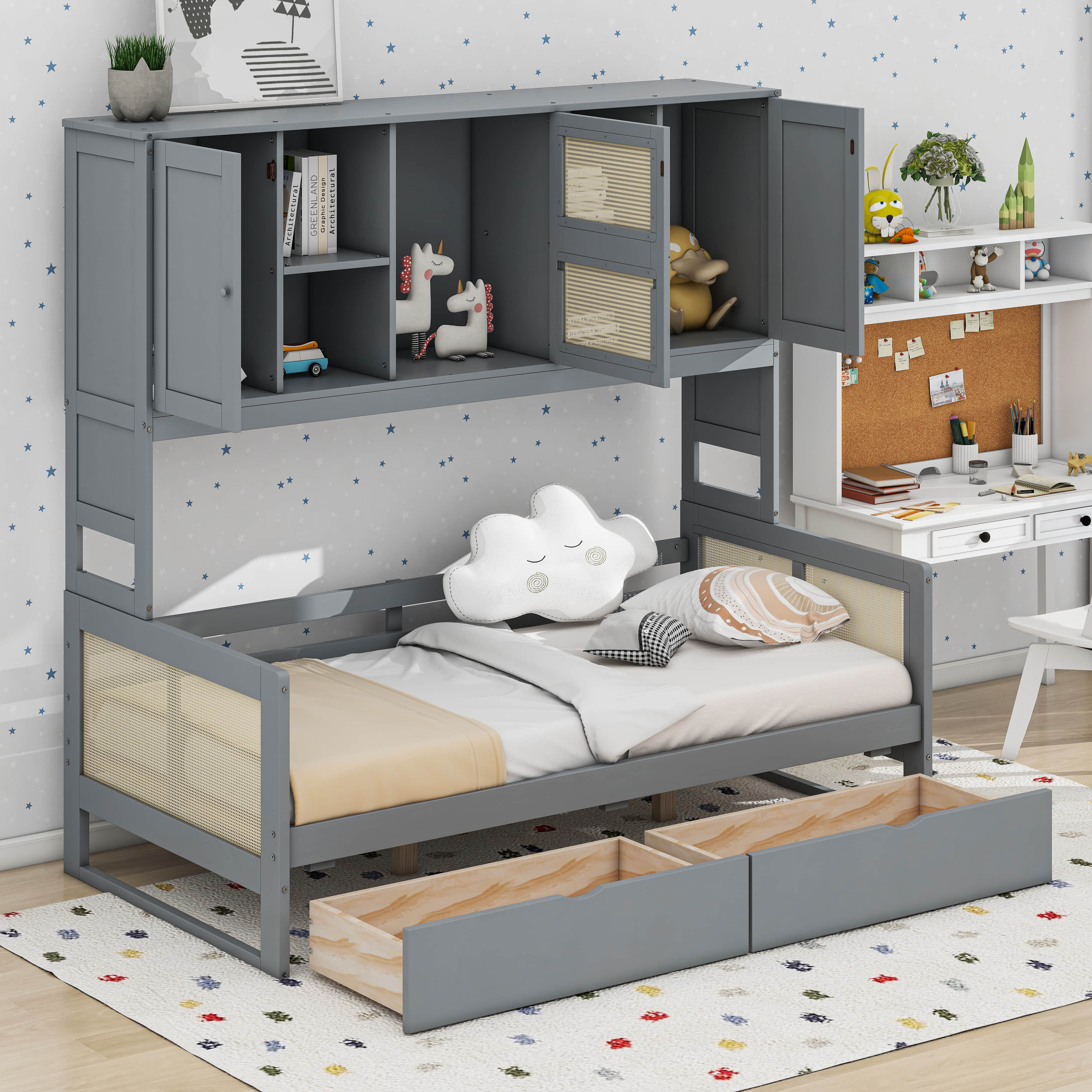 Cosmic All In One Daybed Wood Day Bed Frame With Storage Daybed With ...