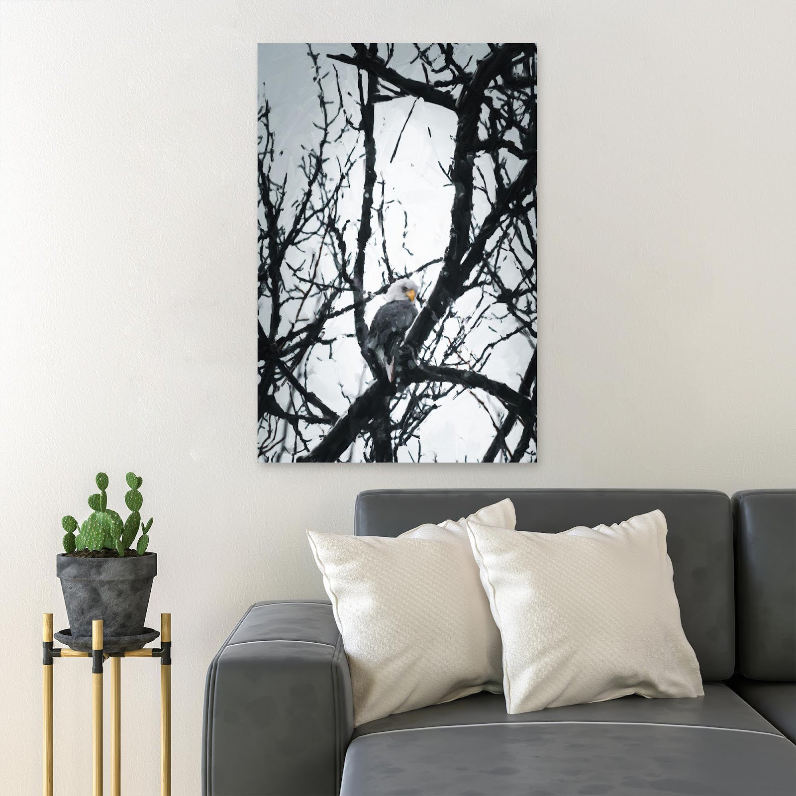 MentionedYou Bald Eagle On Bare Tree During Daytime - 1 Piece Rectangle ...