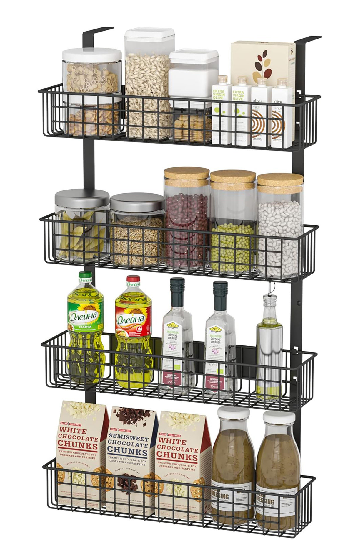 Latitude Run® 4-Tier Black Magnetic Spice Rack - Strongly Magnetic ...