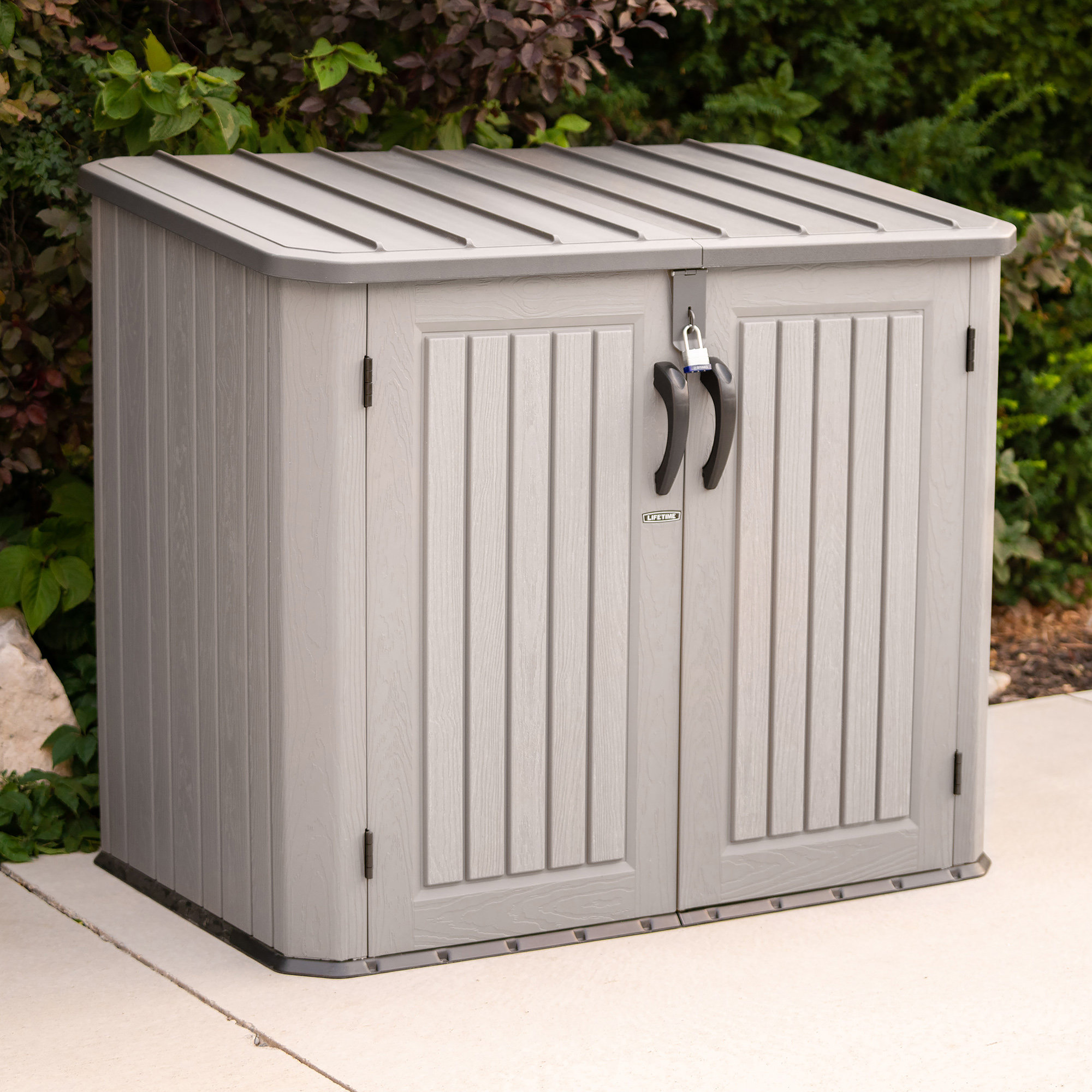 Lifetime 5 Ft. x 3 Ft. High-Density Polyethylene Outdoor Storage Shed ...