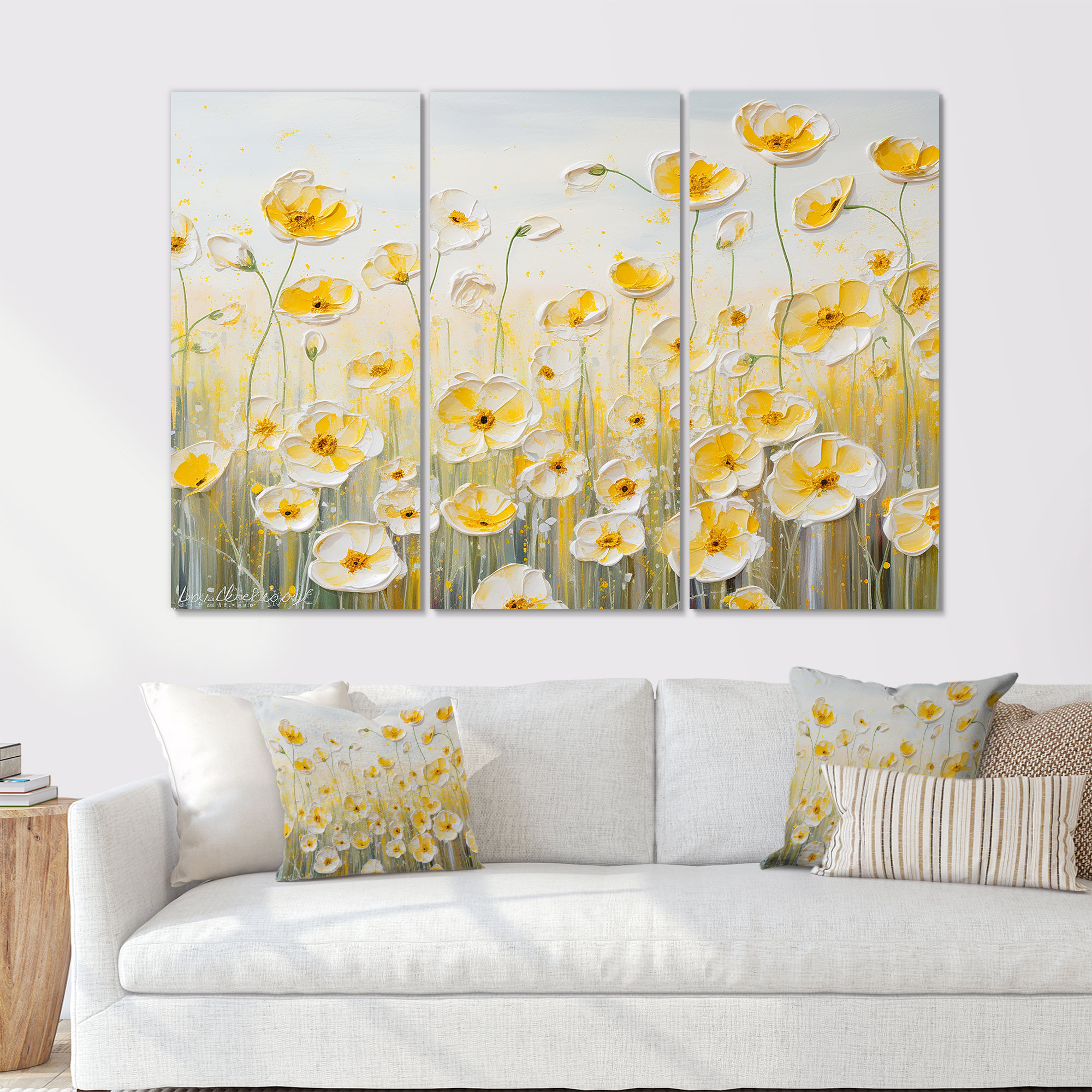 Red Barrel Studio® Buttercups Floral Array Field - Flower Field Canvas ...