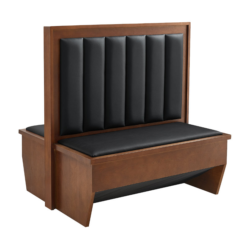 ERF, Inc. Veneer Frame 6-Vertical-Channel Back Double booth with Black ...