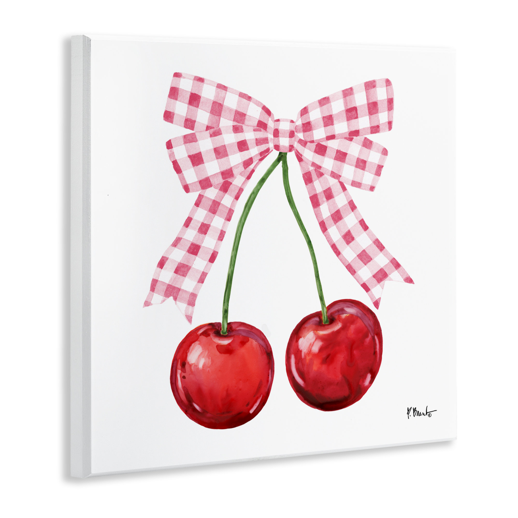 One Allium Way® Lucky Cherries & Pink Bow Wall Plaque, design by Paul ...
