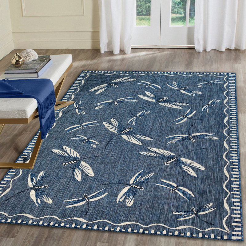 August Grove® Thornburg Navy Indoor/Outdoor Rug & Reviews | Wayfair
