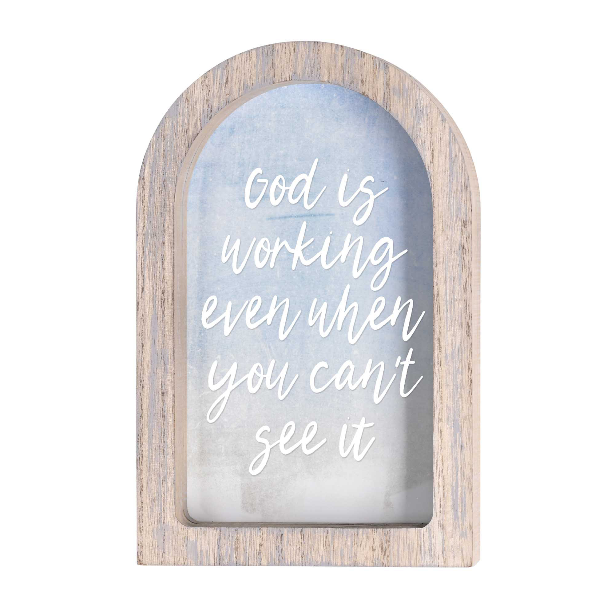 Trinx Framed Arch God Is Working Gray 7x11 | Wayfair