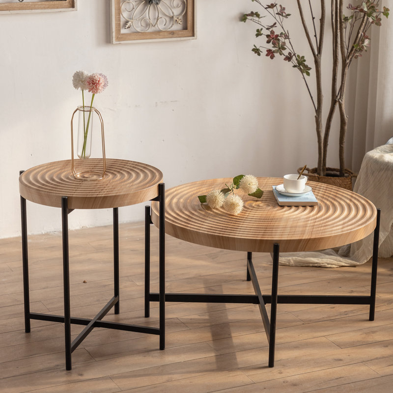 17 Stories 2 Piece Round Coffee Table Set | Wayfair