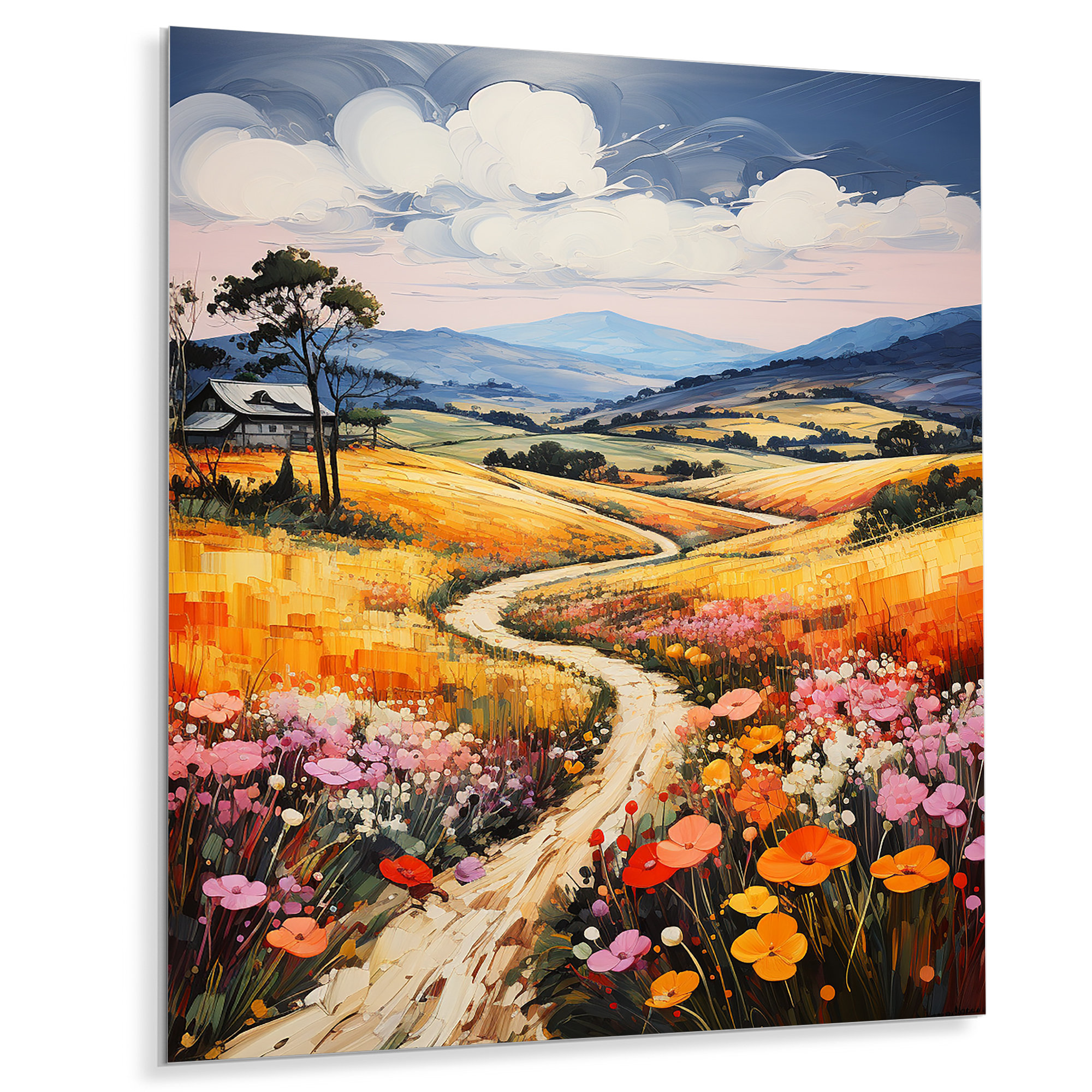 Winston Porter Farm Summer Fauvist Field I - Floral Metal Wall Decor ...