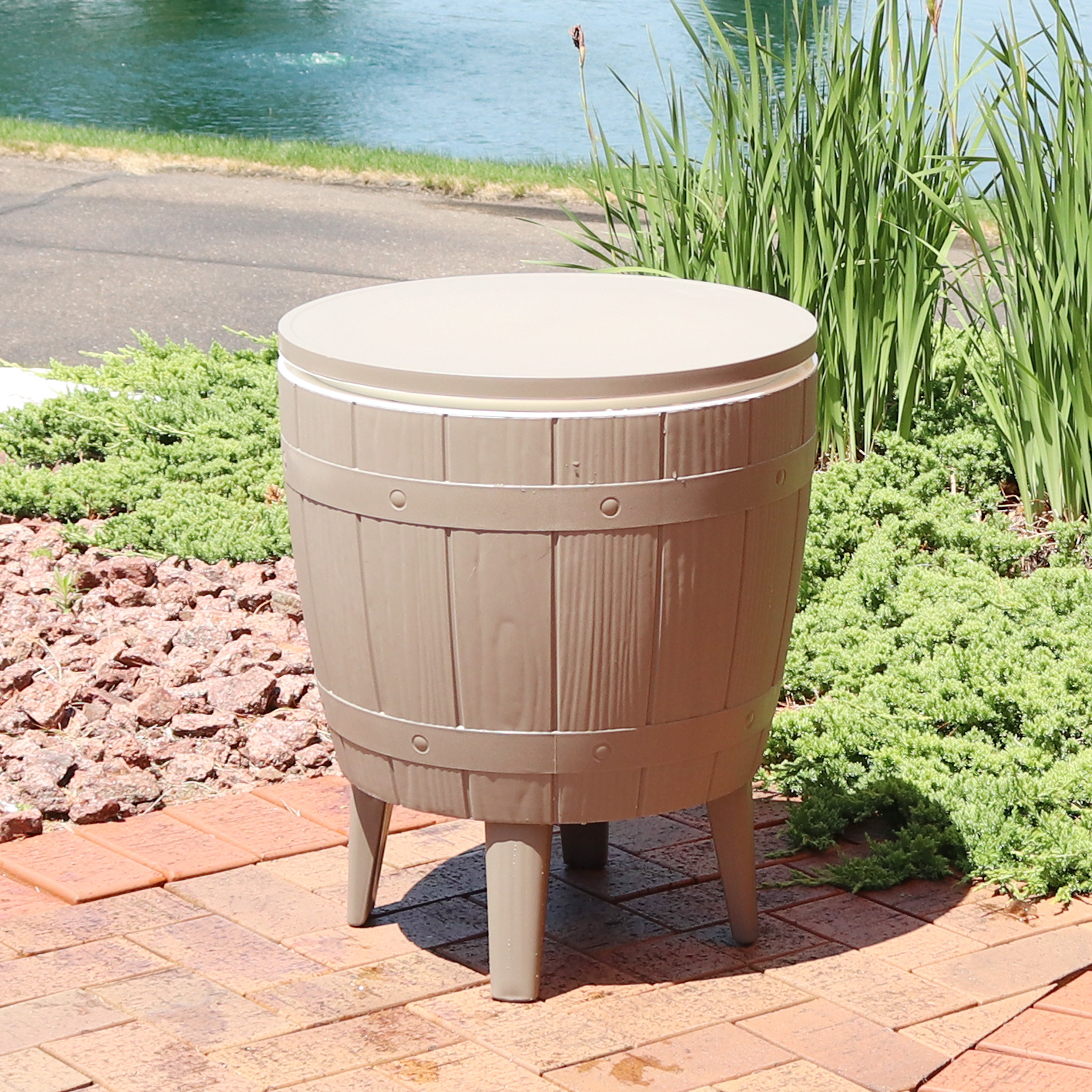 Highland Dunes 50 Can Wood-Look Cooler - Wayfair Canada