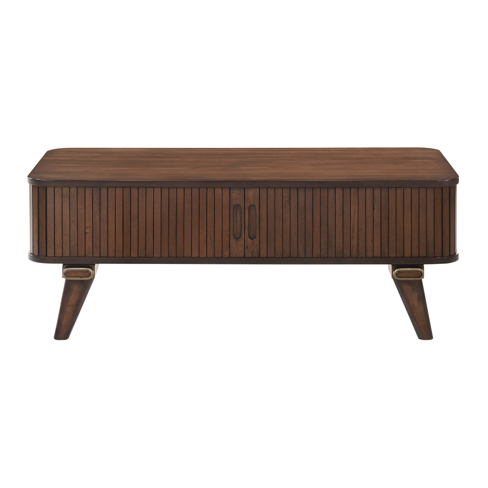 Corrigan Studio® Stylish Storage Cocktail Table Walnut Finish | Wayfair