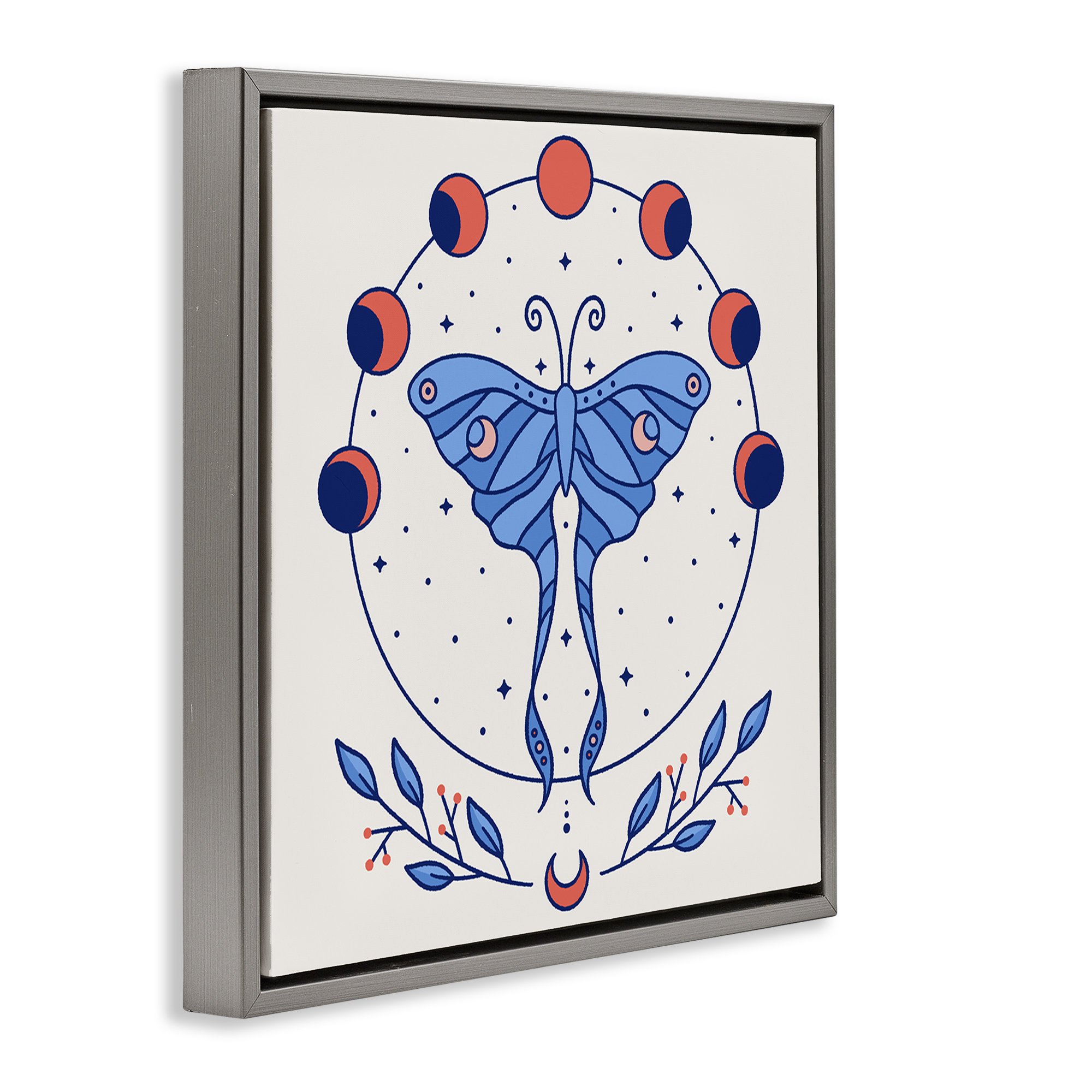 Winston Porter Celestial Luna Moth Framed Floater Canvas Wall Art by ...