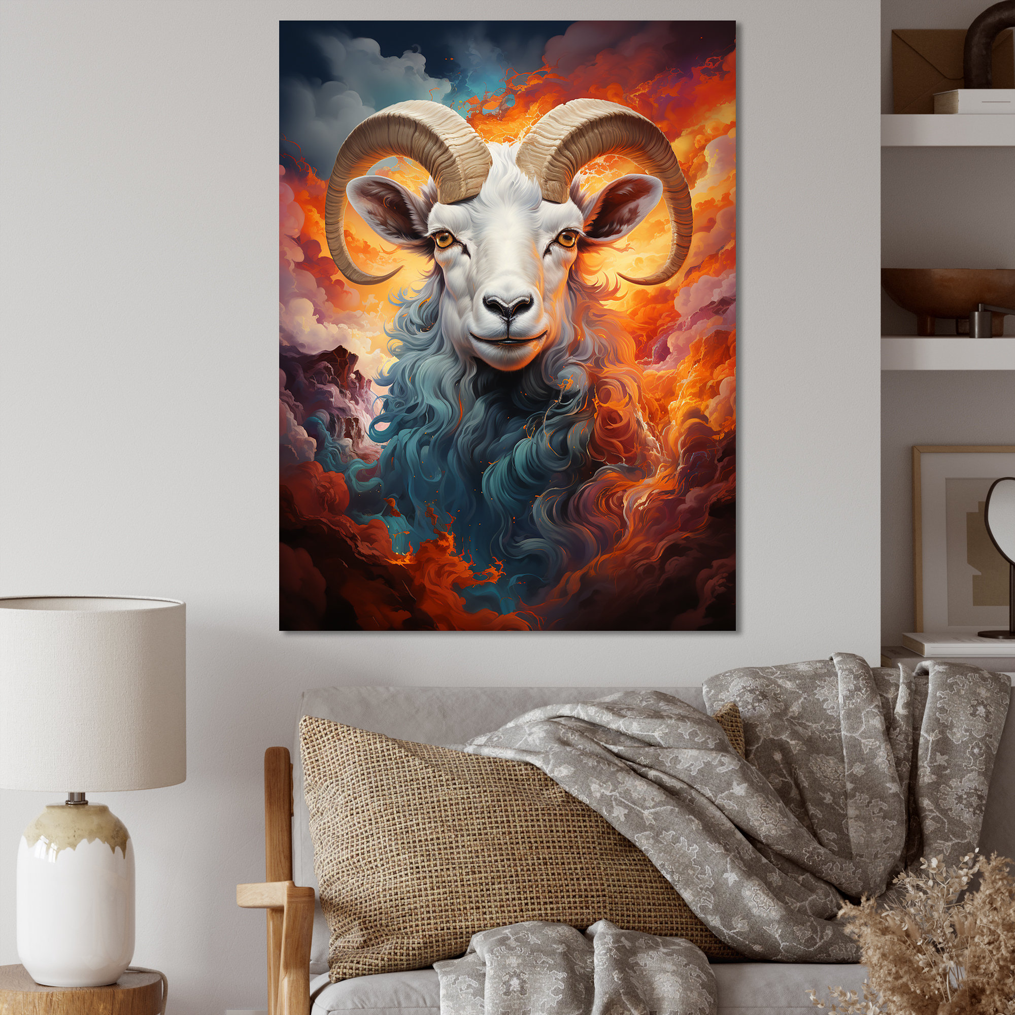 Foundry Select Teal Teal Sheep Woolen Symphony - Animals Wall Art ...
