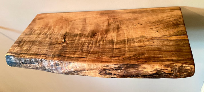 Loon Peak® Custom Narrow Live Edge Spalted Maple Rustic Wood Floating ...