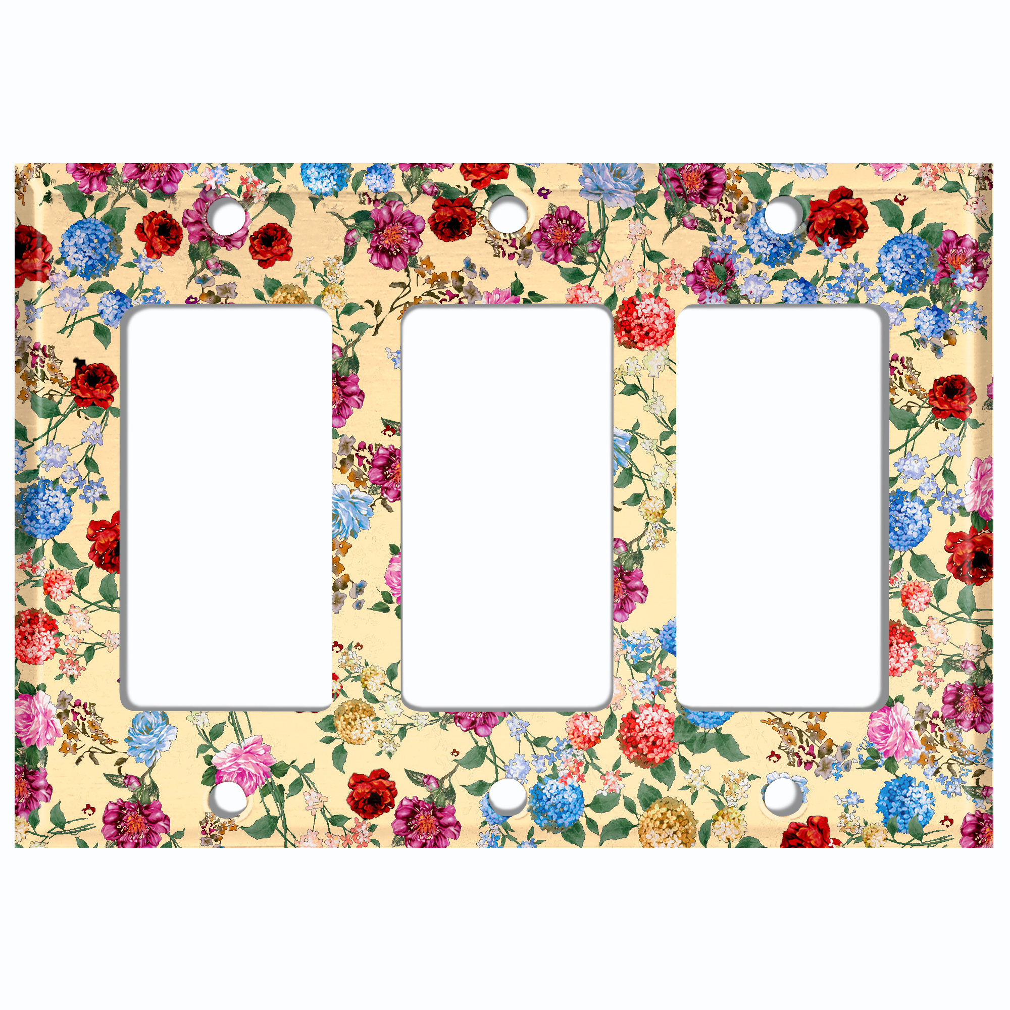 WorldAcc Rose Flowers 3-Gang Rocker Wall Plate - Wayfair Canada
