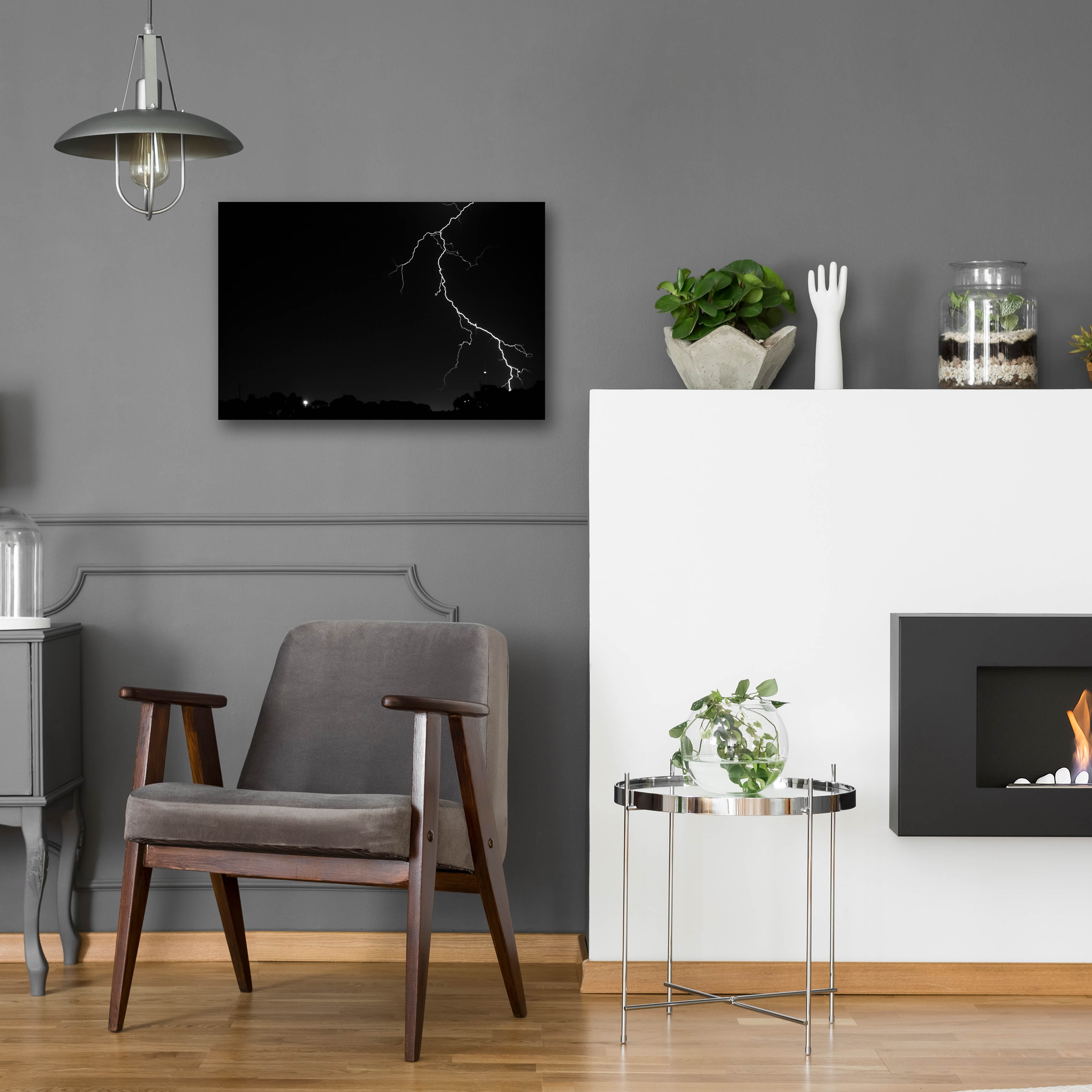 Ebern Designs 'Lightning Crashes' by SD Smart, Acrylic Glass Wall Art ...