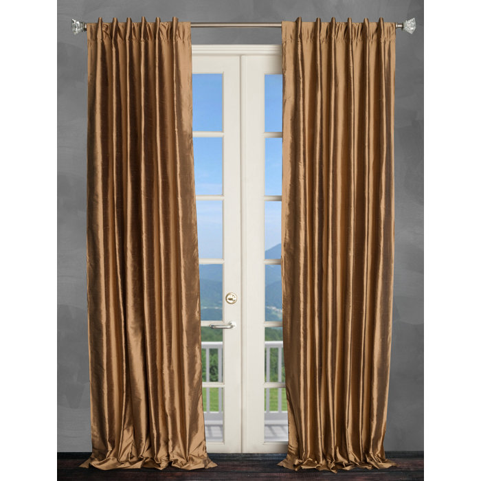 Parisian Home Style Silk Single Curtain Panel Panel & Reviews | Wayfair