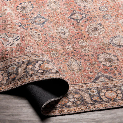 Langley Street Bria Machine Washable Oriental Dusty Coral/Brick Red ...