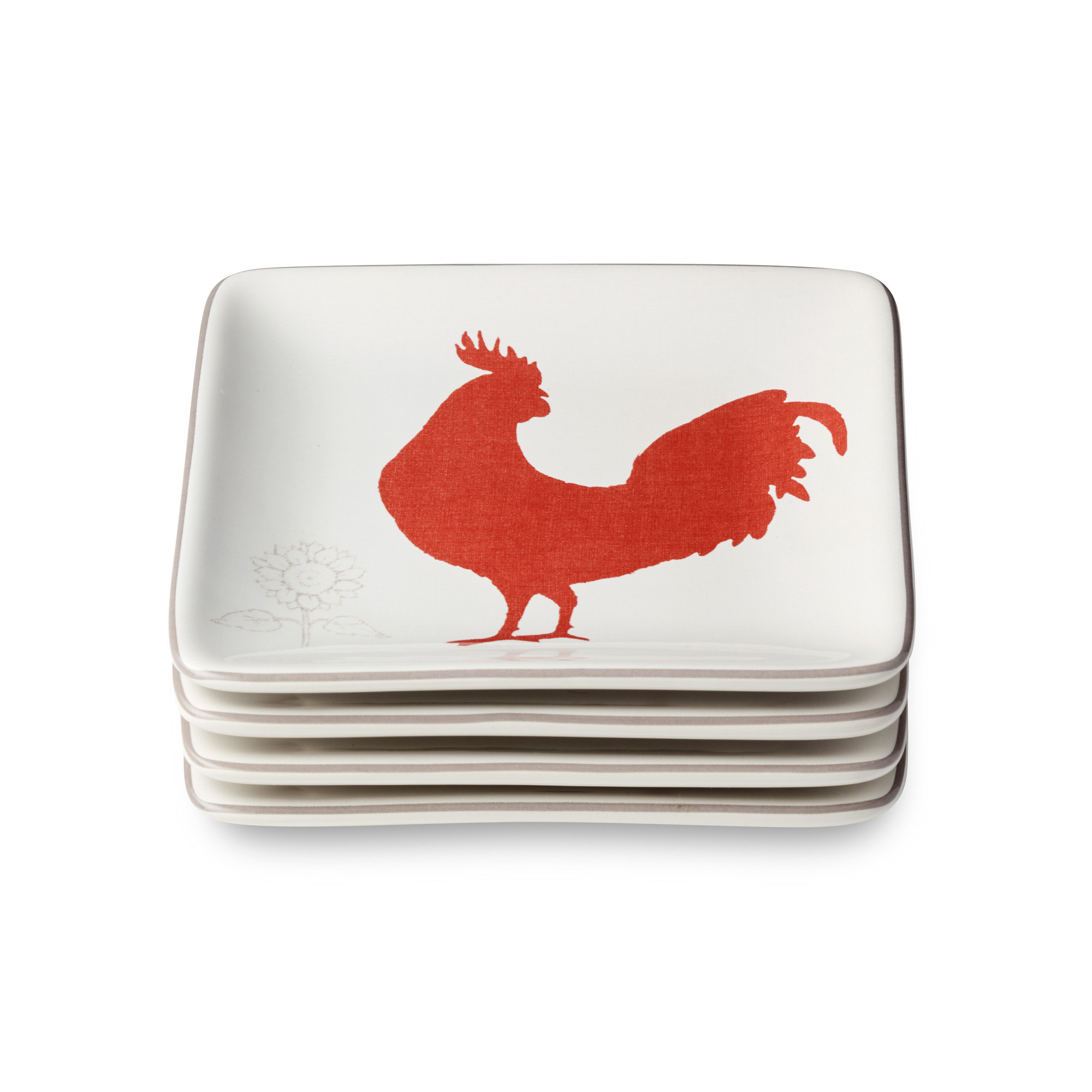 Certified International Vintage Farm Set of 4 Canape Plates, 6" 4 asst ...