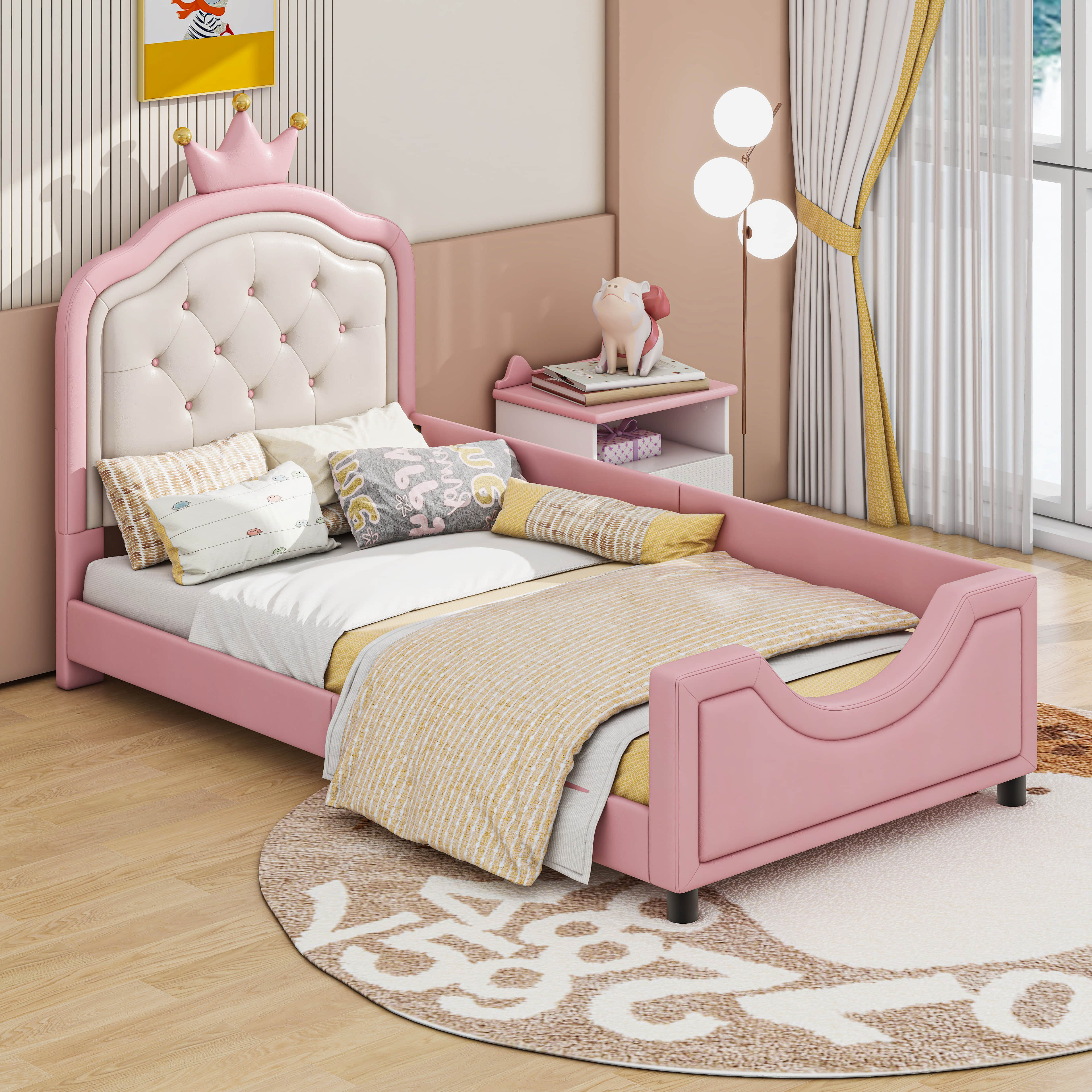Gemma Violet Damico Cute Princess Twin Size PU Leather Upholstered ...