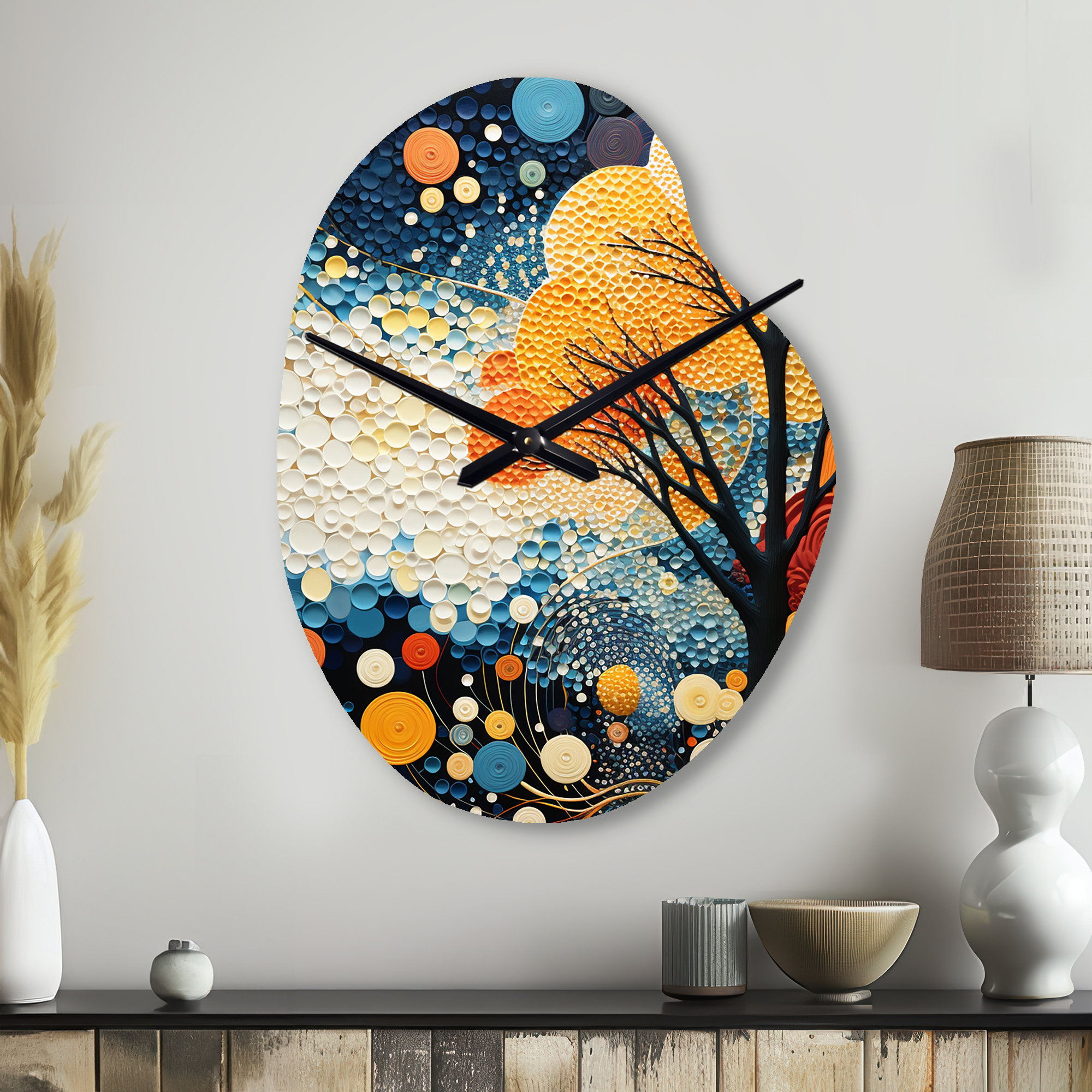 Design Art Colorful Mid Century Dynamic Duality V - Irregular Shape Mid ...